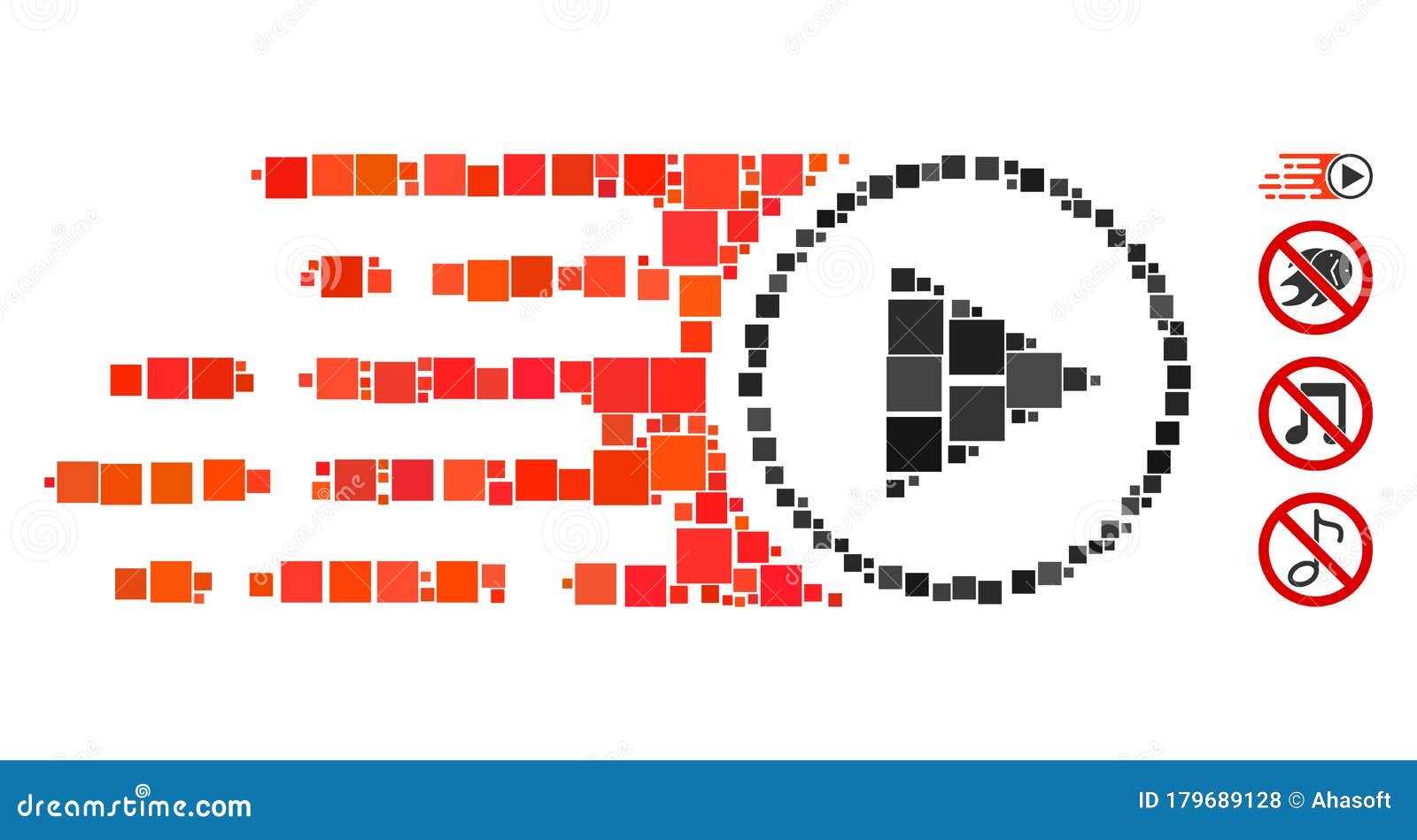 Square Rush Effect Icon Vector Collage | CartoonDealer.com #179681787