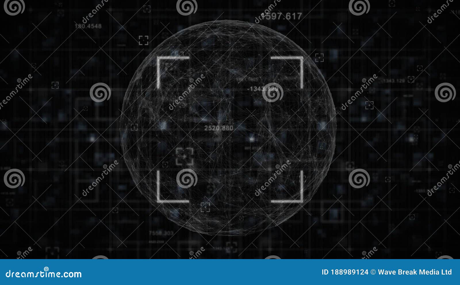Square Scanner Scanning Globe Against Black Background Stock Footage ...