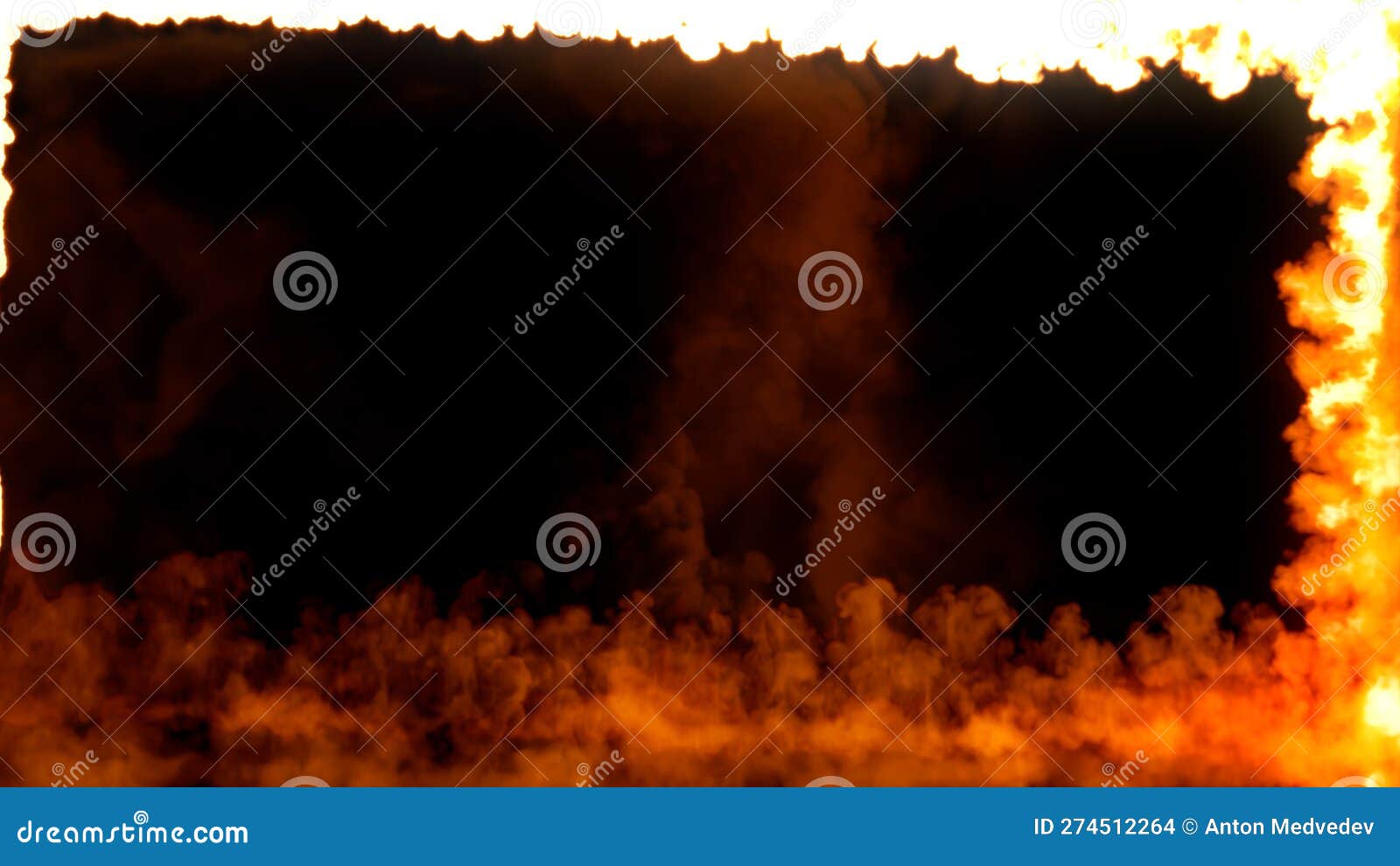 Square Screen Frame of Blazing Red Fire Lines, Isolated - Object 3D ...