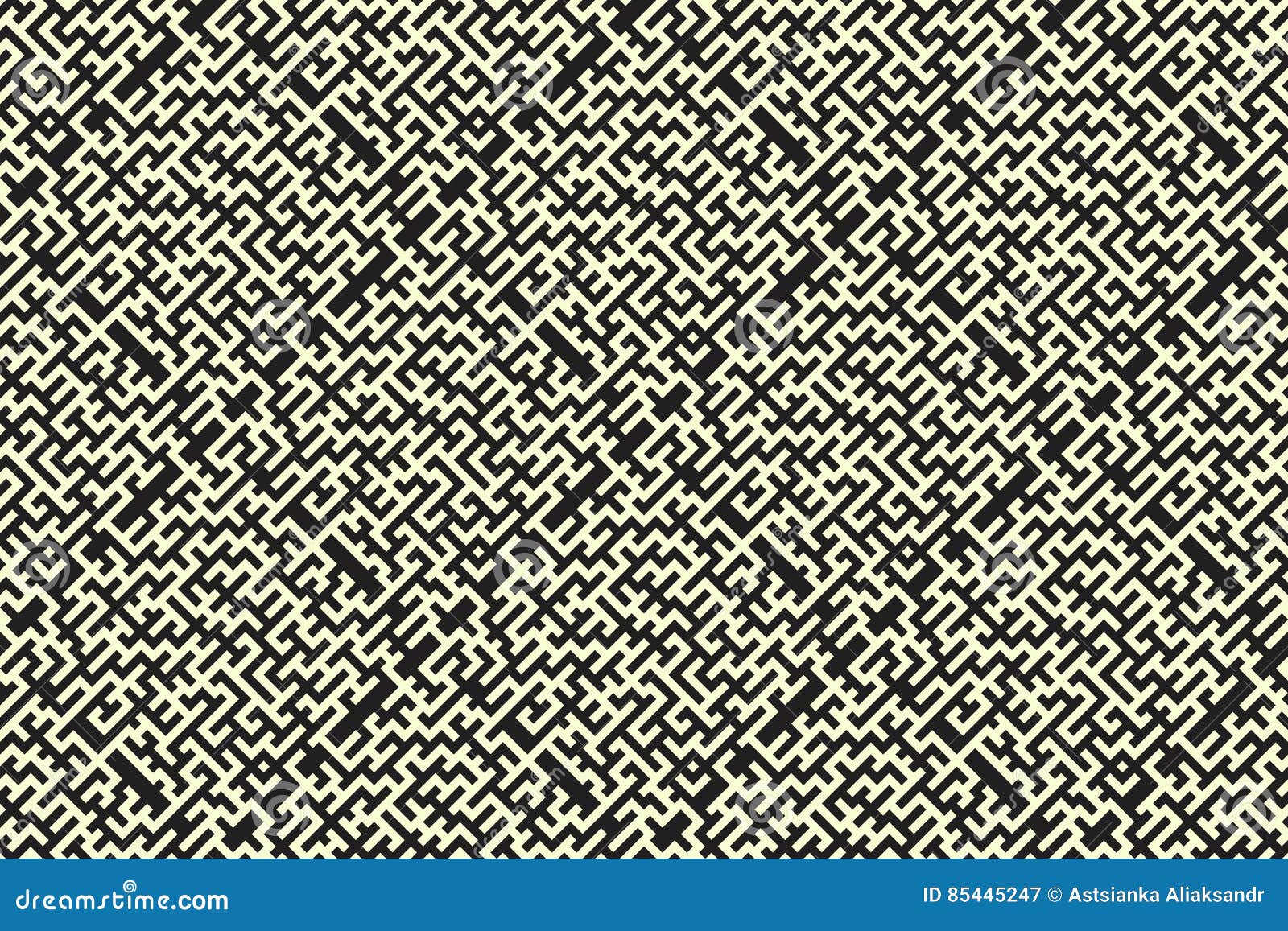 Square Seamless Pattern of Colored Labyrinth, Flat Illustration Stock ...