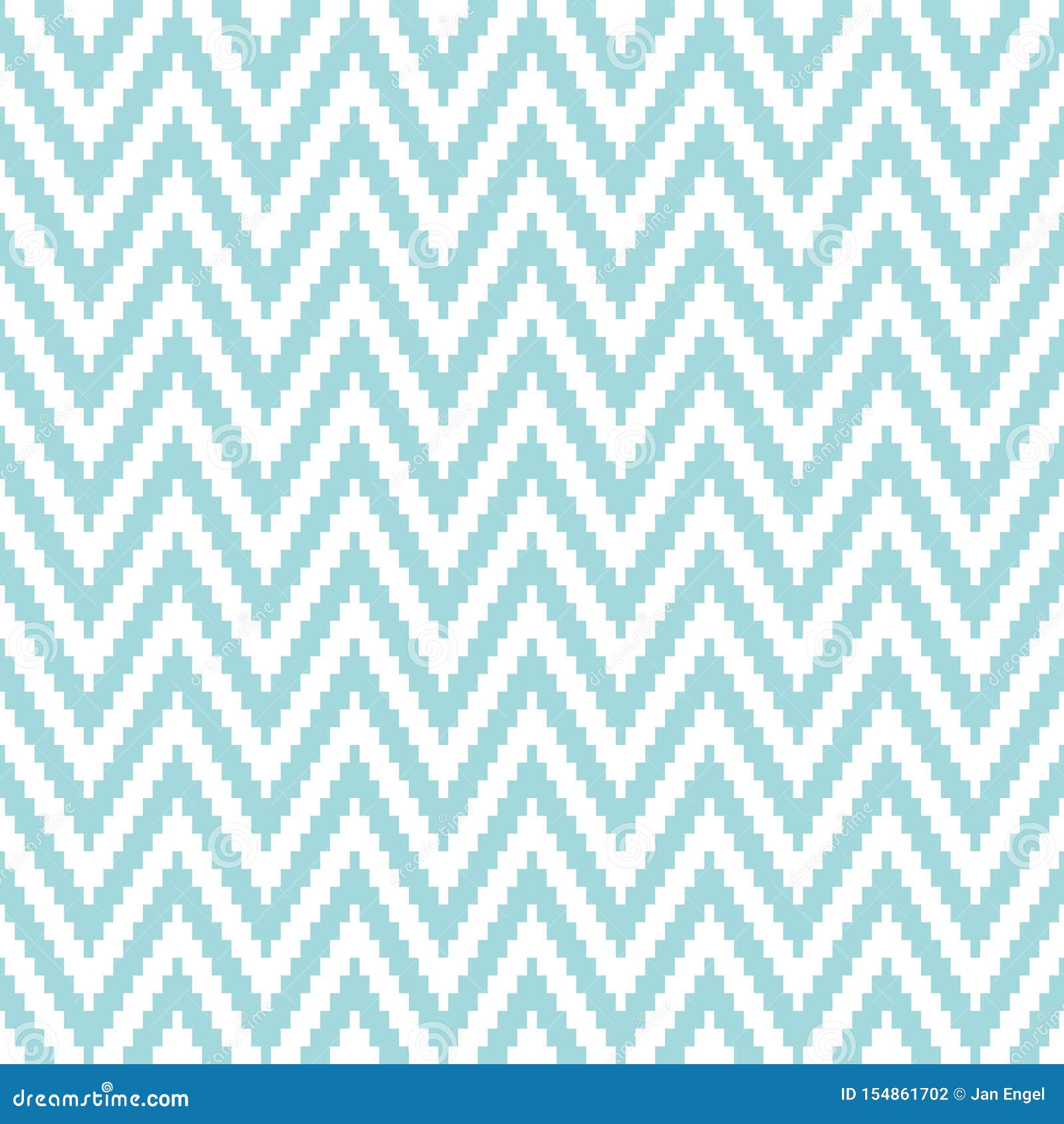 Seamless Pattern Little Pixel Chevron Blue and White Stock Vector ...