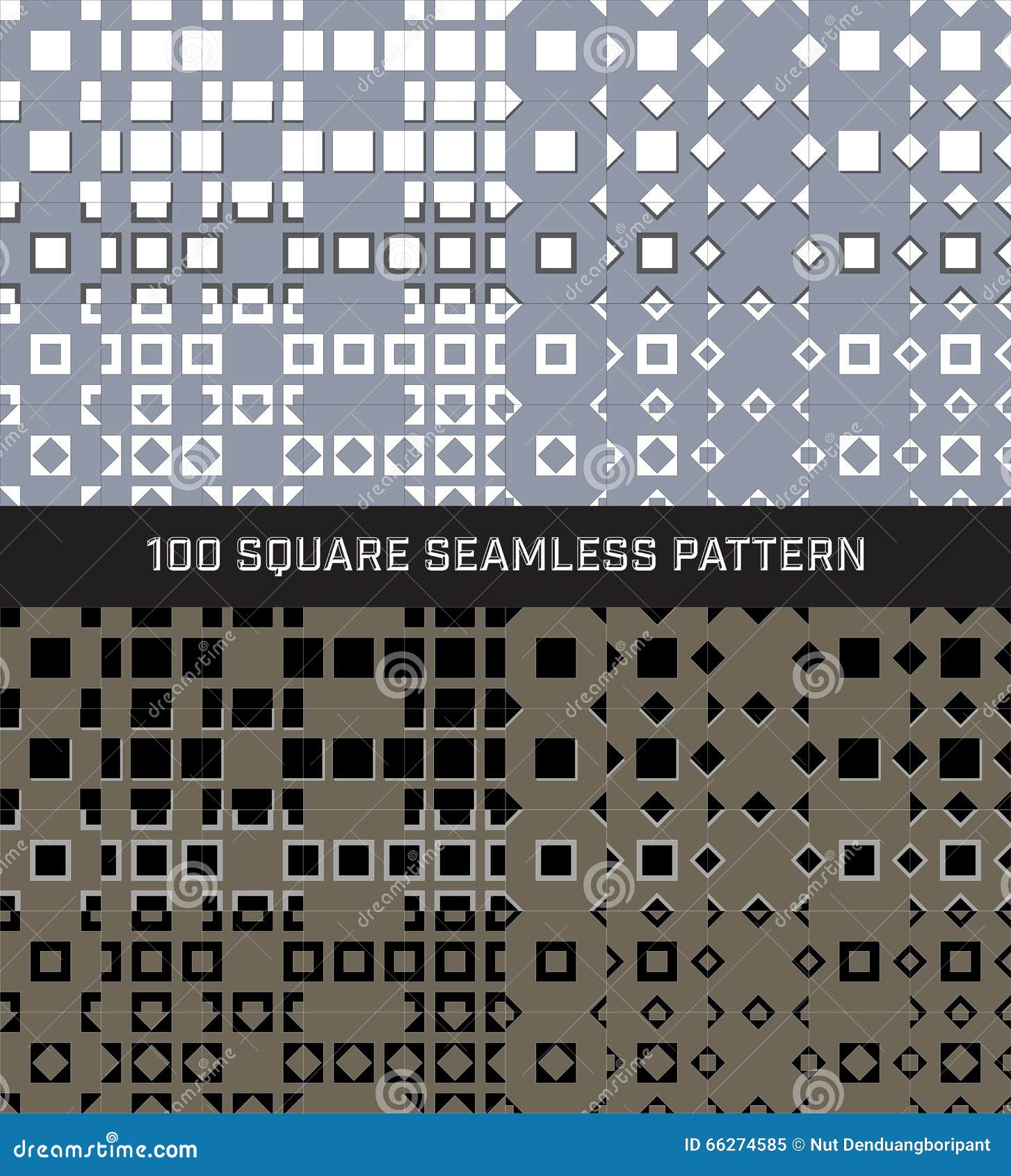 100 Square Seamless Pattern Set Stock Vector - Illustration of ...