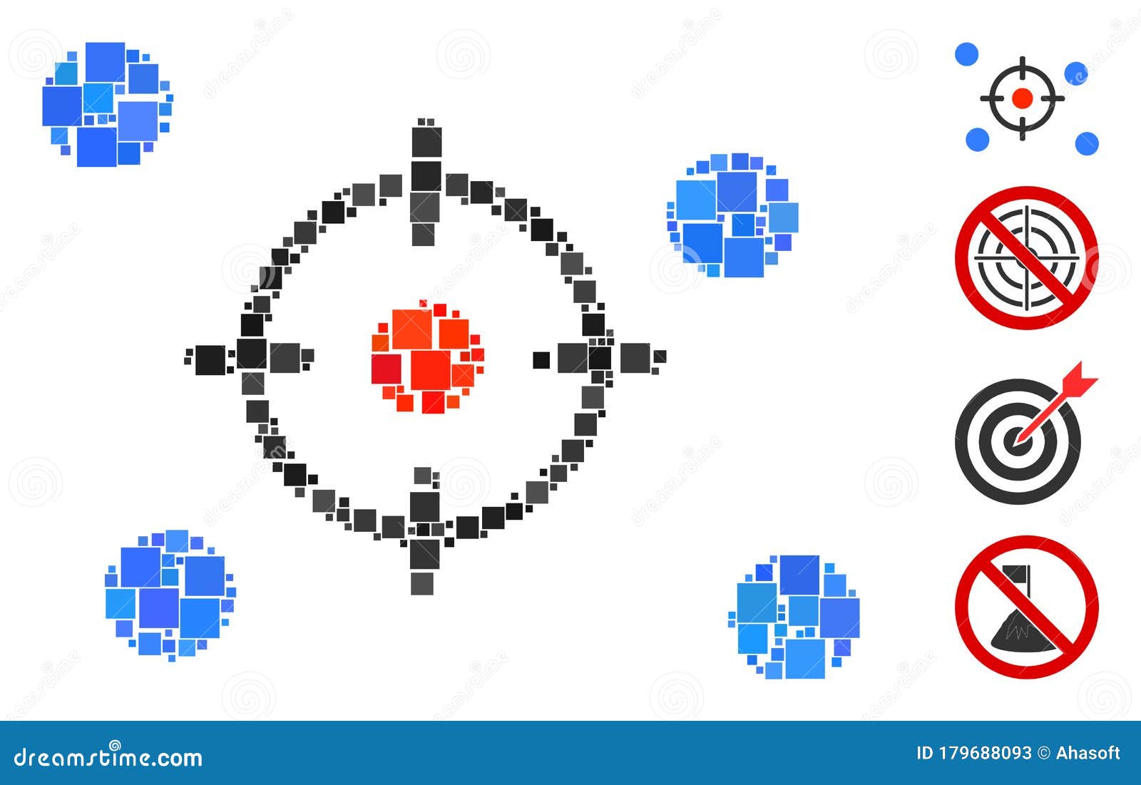 Square Selective Icon Vector Mosaic Stock Vector - Illustration of ...