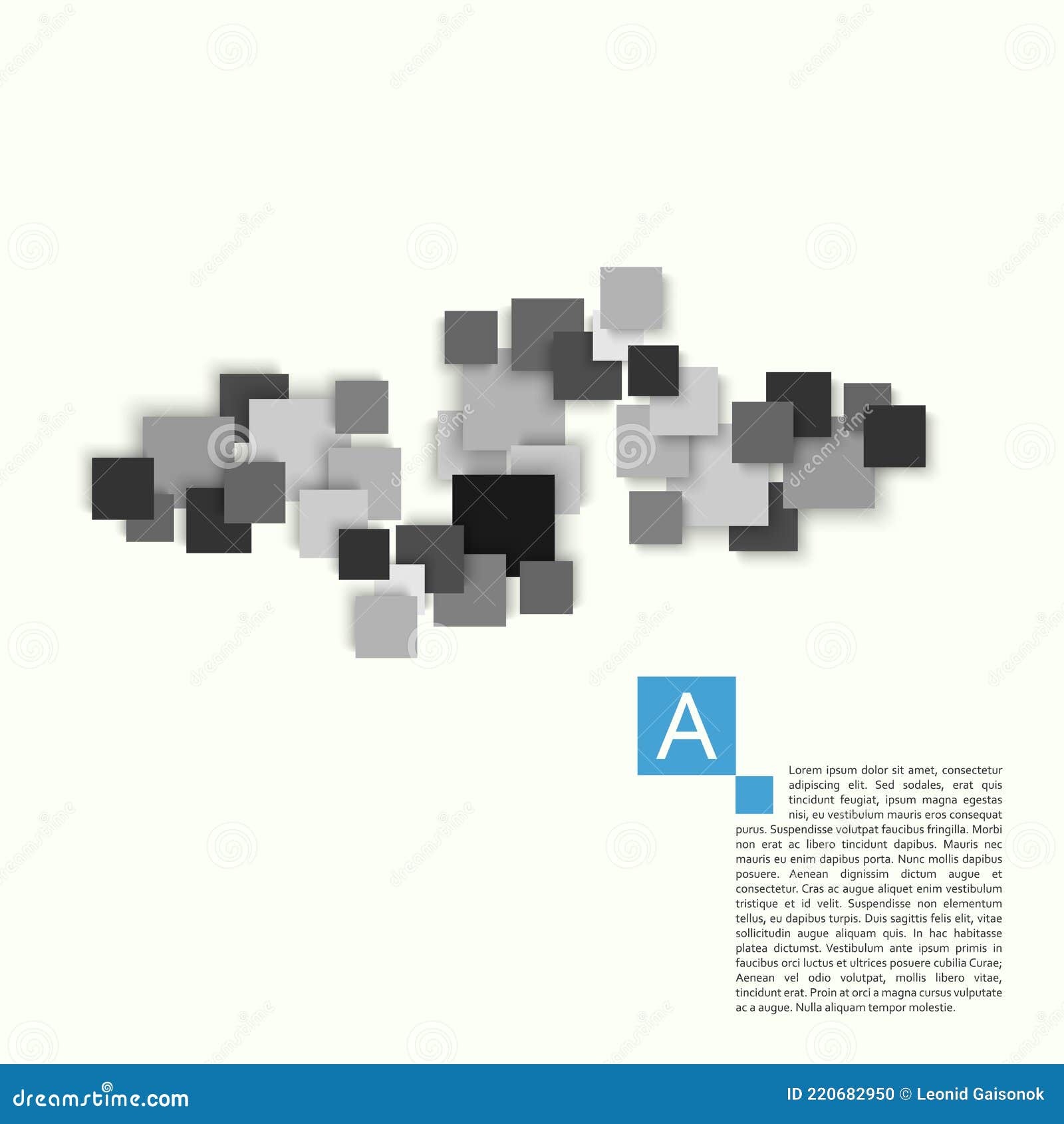 Square with Shadow in Abstract Style on White Background. Vector Cover ...