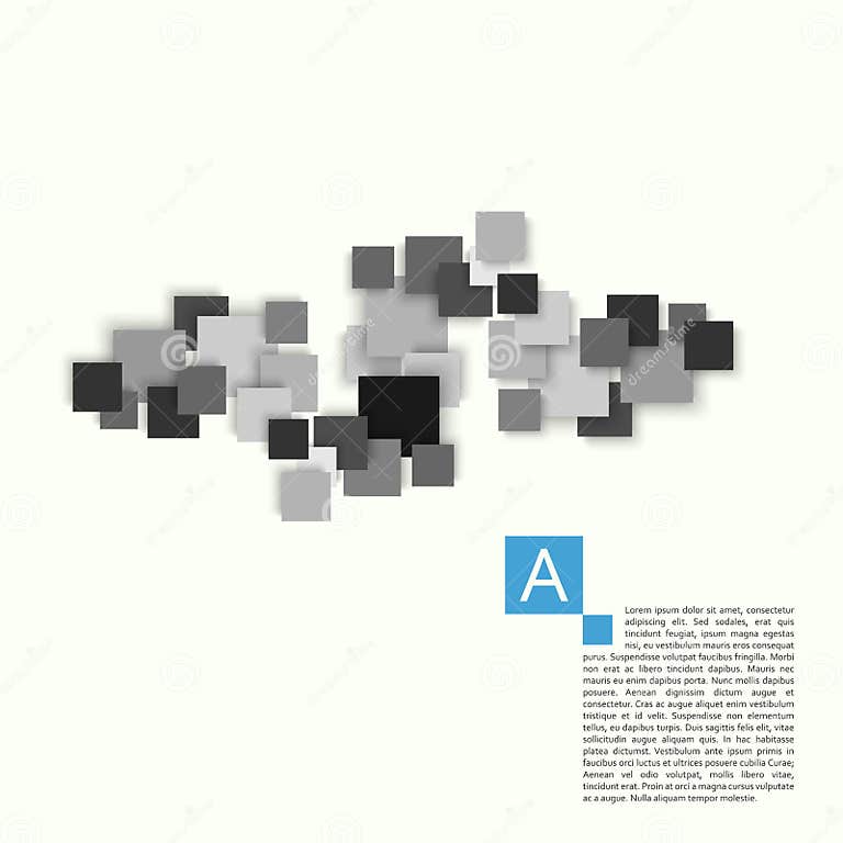 Square with Shadow in Abstract Style on White Background. Vector Cover ...
