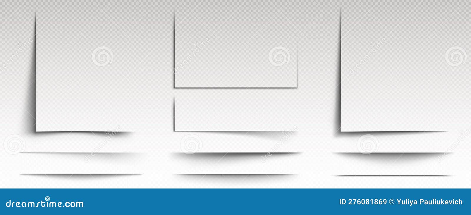 Square Shadow Box Frame Vector Effect Template. Rectangle Page Border ...