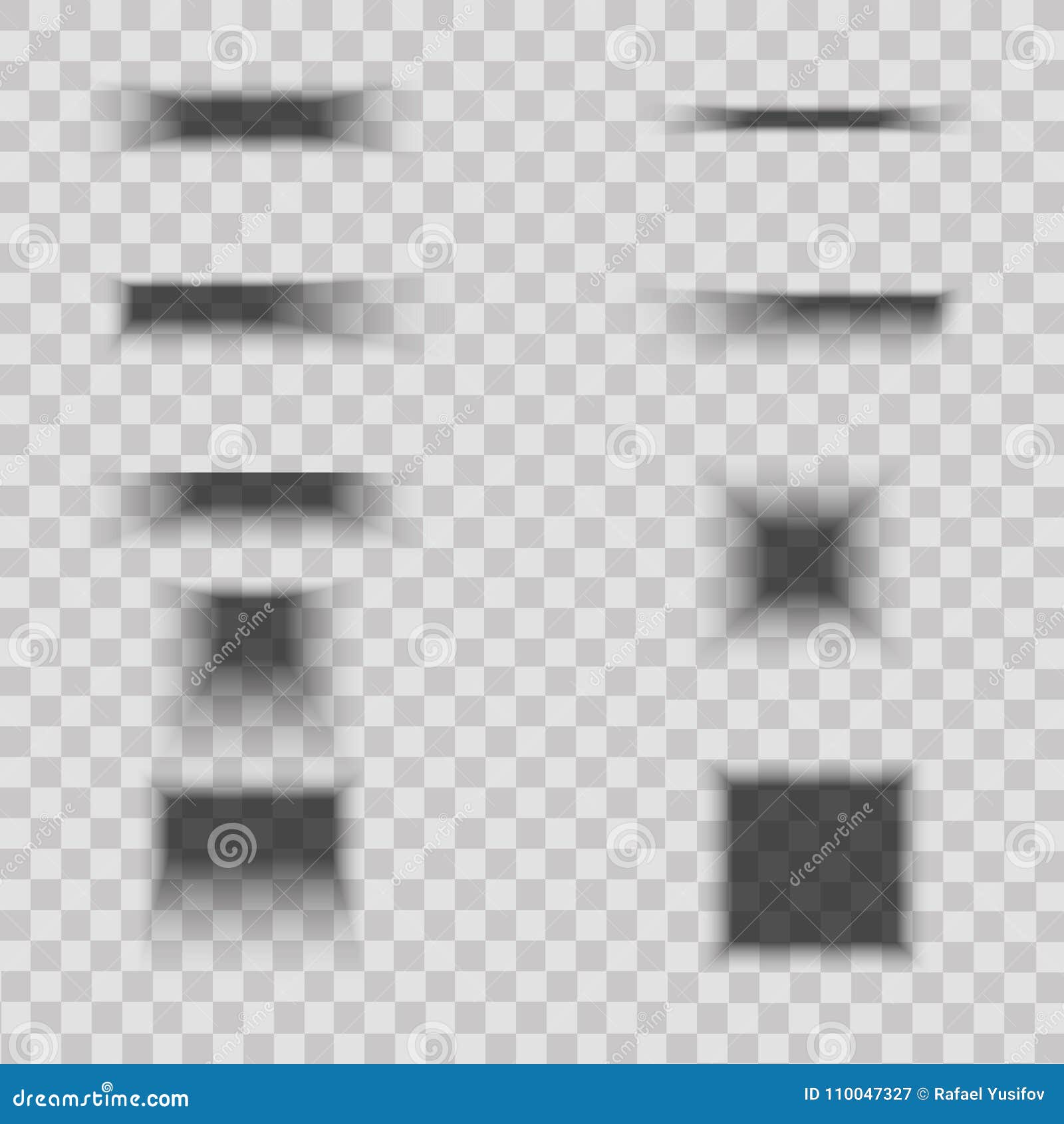 Square Shadow Sets on Transparent Background. Vector Stock Vector ...
