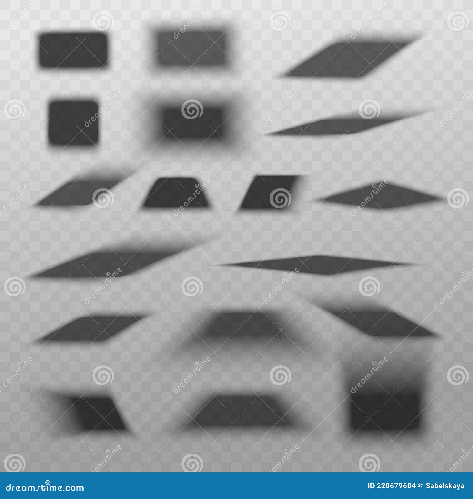 Square Shadows with Blurred Edges, Realistic Vector Illustration ...