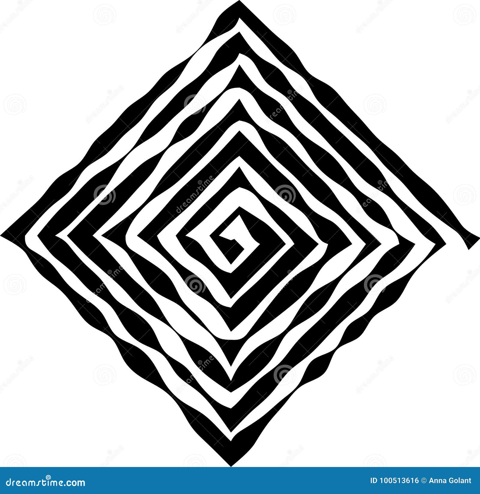 Square Shape As a Maze of Uneven, Changing the Thickness of the Lines ...