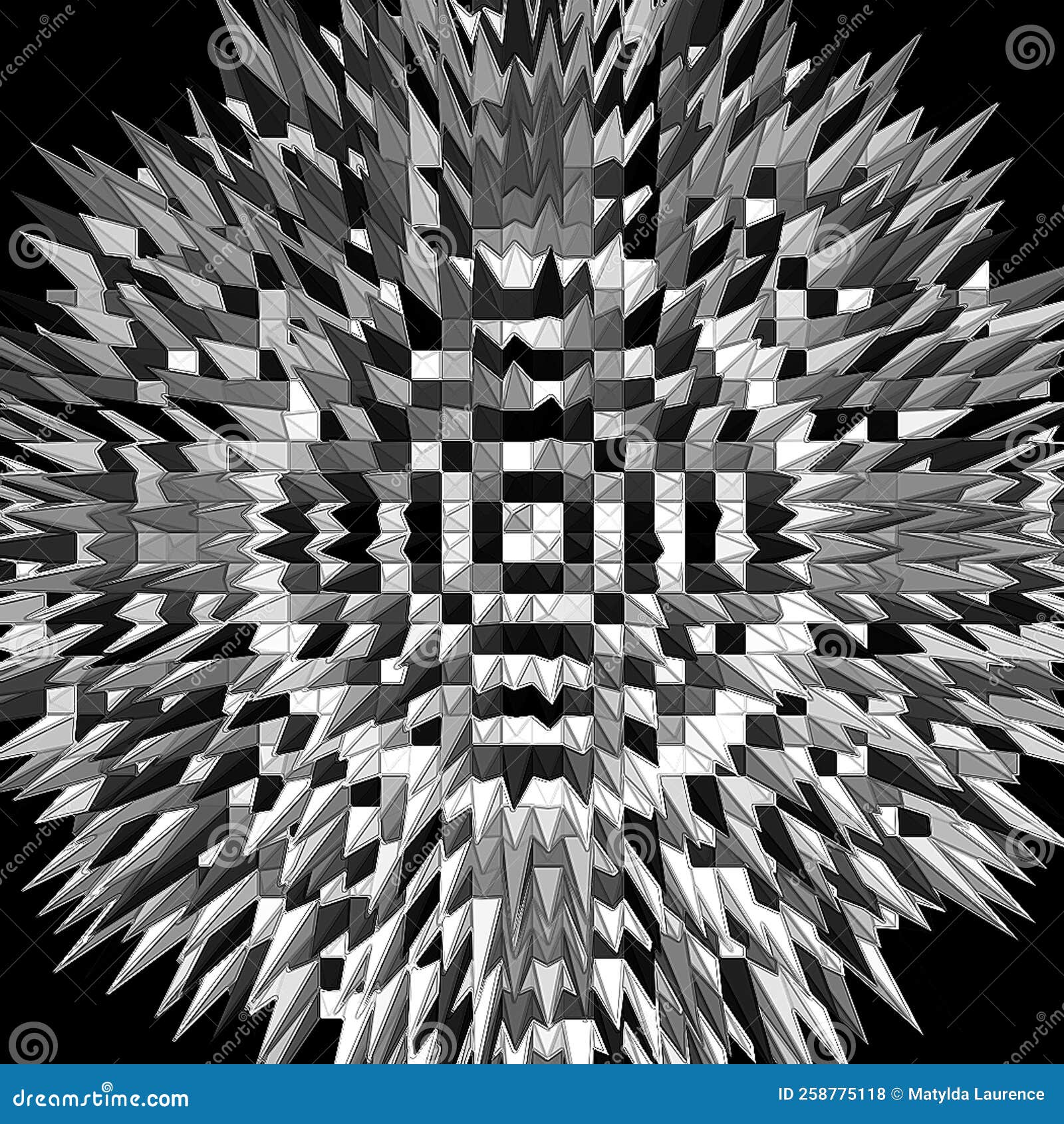 Black White and Gray Graphic Design. Spikes and Random Blocks in ...