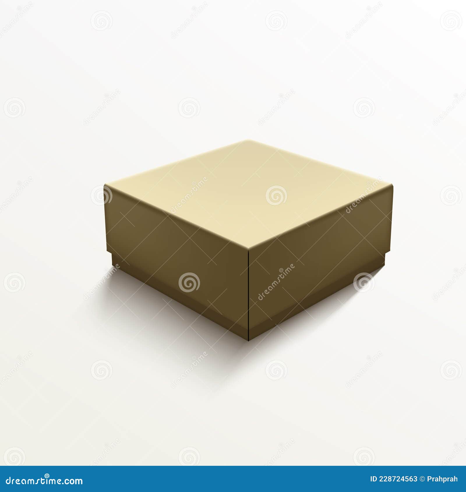 Square Shape Craft Paper Gift Box on White Stock Vector - Illustration ...