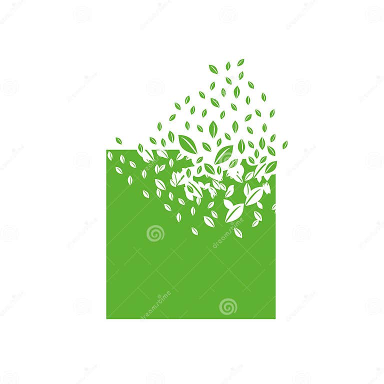 Square Shape Dissolves into a Cloud of Leaves. Effect of Destruction ...