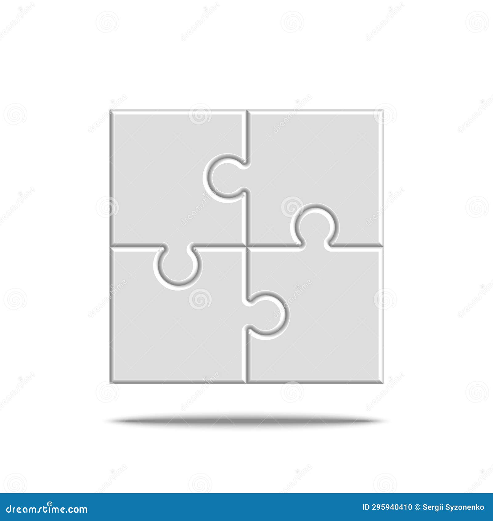 Square Shape Empty Area Assembled Jigsaw Puzzle from Four Sections for ...