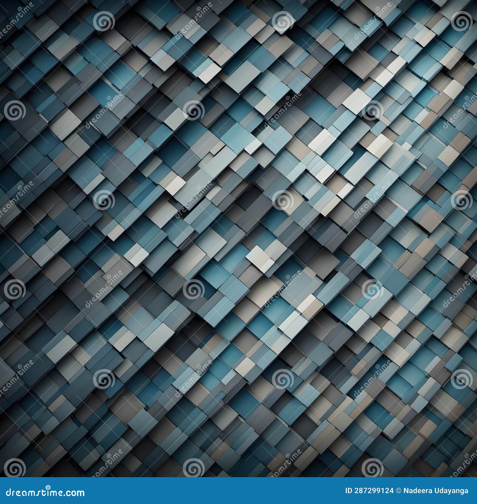 Square Shape Grey Metal Blue Color Abstract Background Wallpaper ...
