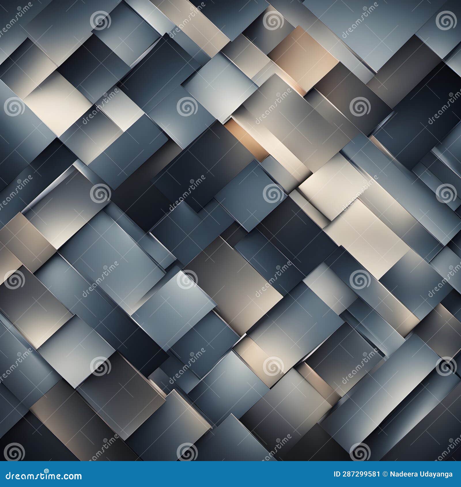 Square Shape Grey Metal Blue Color Abstract Background Wallpaper ...