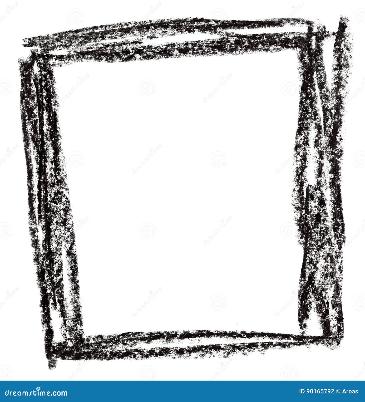 Square Shape Made with Black Pastel Crayon Stock Photo - Illustration ...
