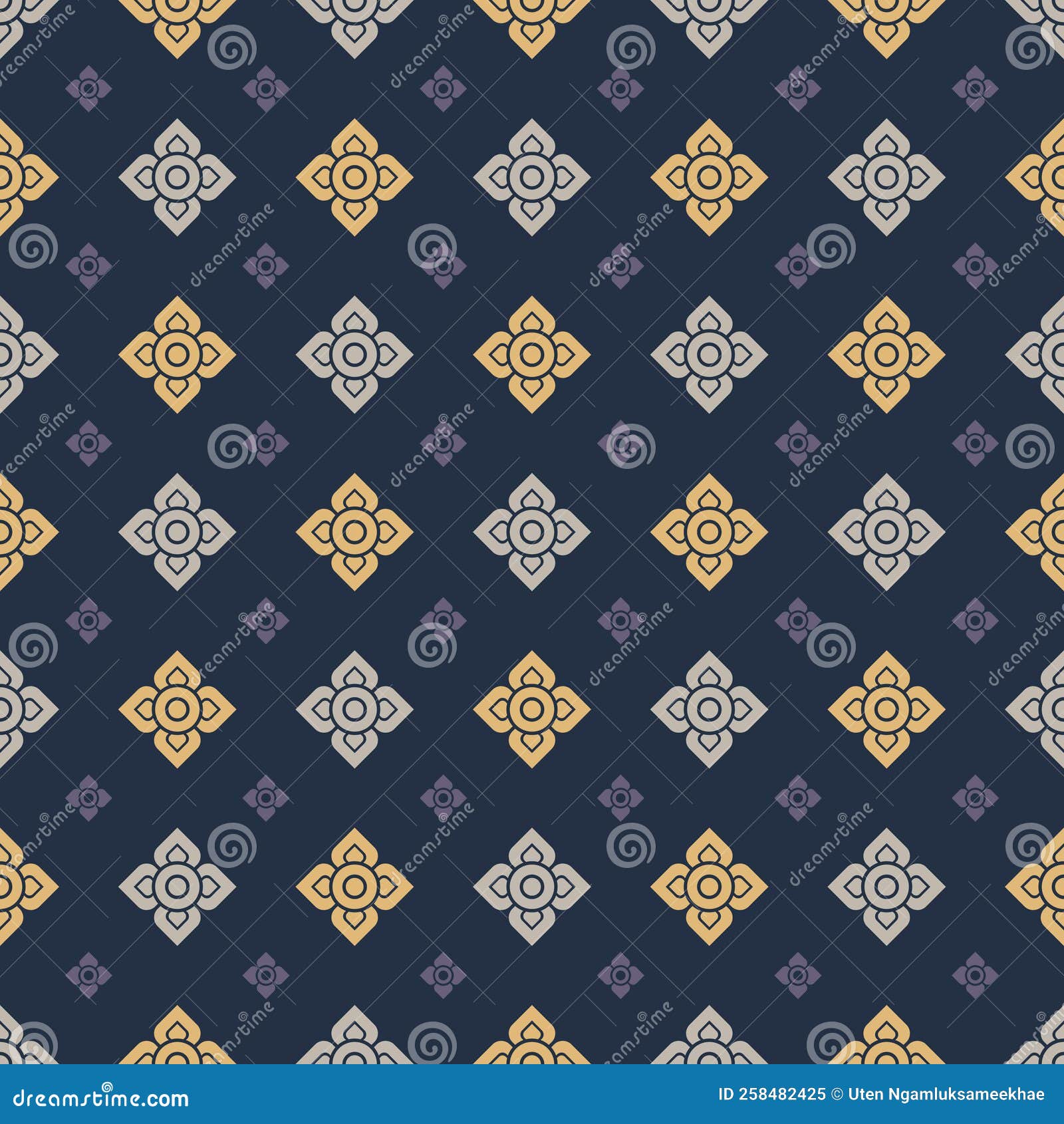 Square Shape Modern Thai Art Pattern Background Stock Vector ...