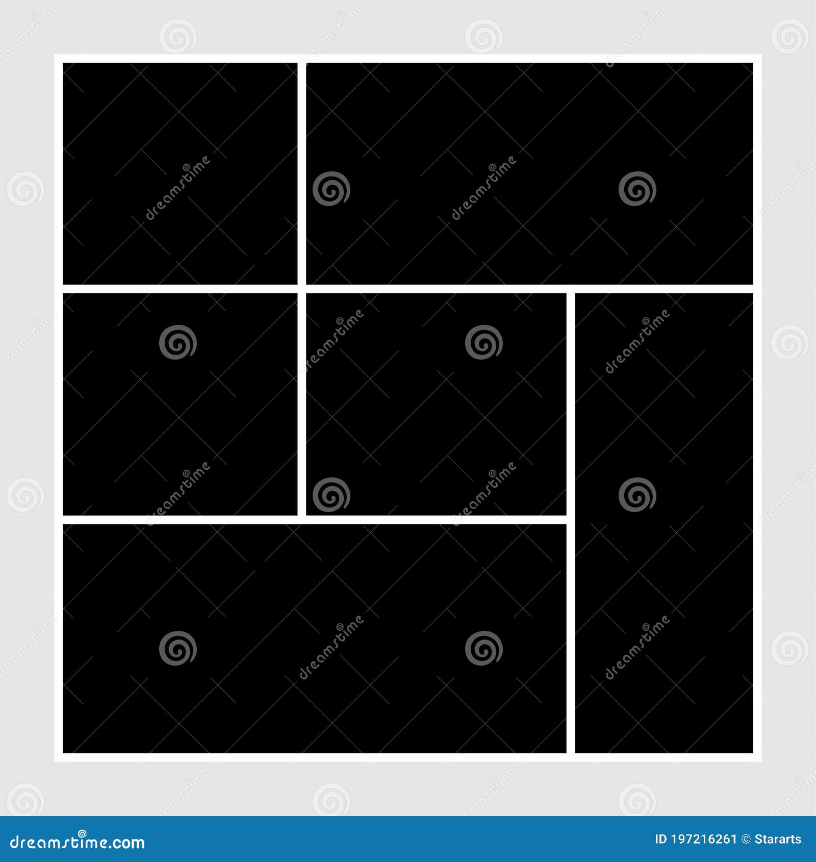 Square Shape Photo Collage Frame for Your Images Stock Vector ...