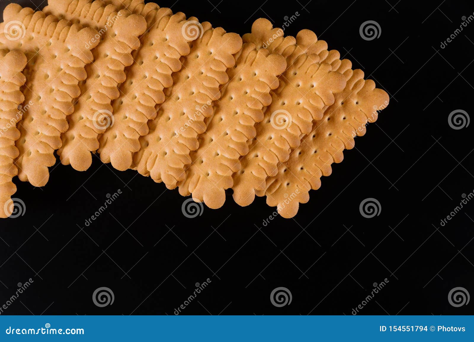 Crackers in Square Shape on Black Background Stock Photo - Image of ...