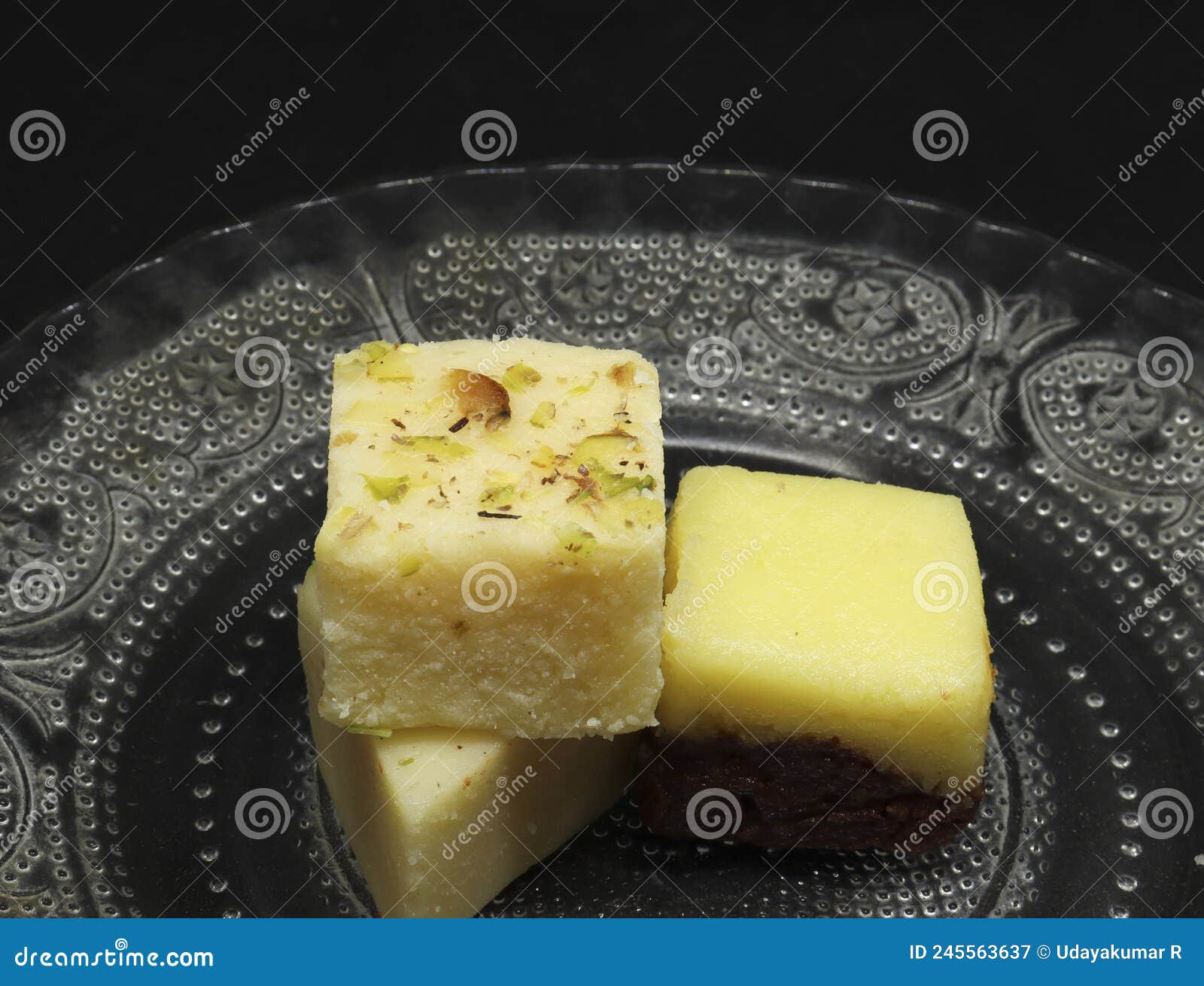Square Shape Sweet in a Plate Stock Image - Image of festival, honey ...