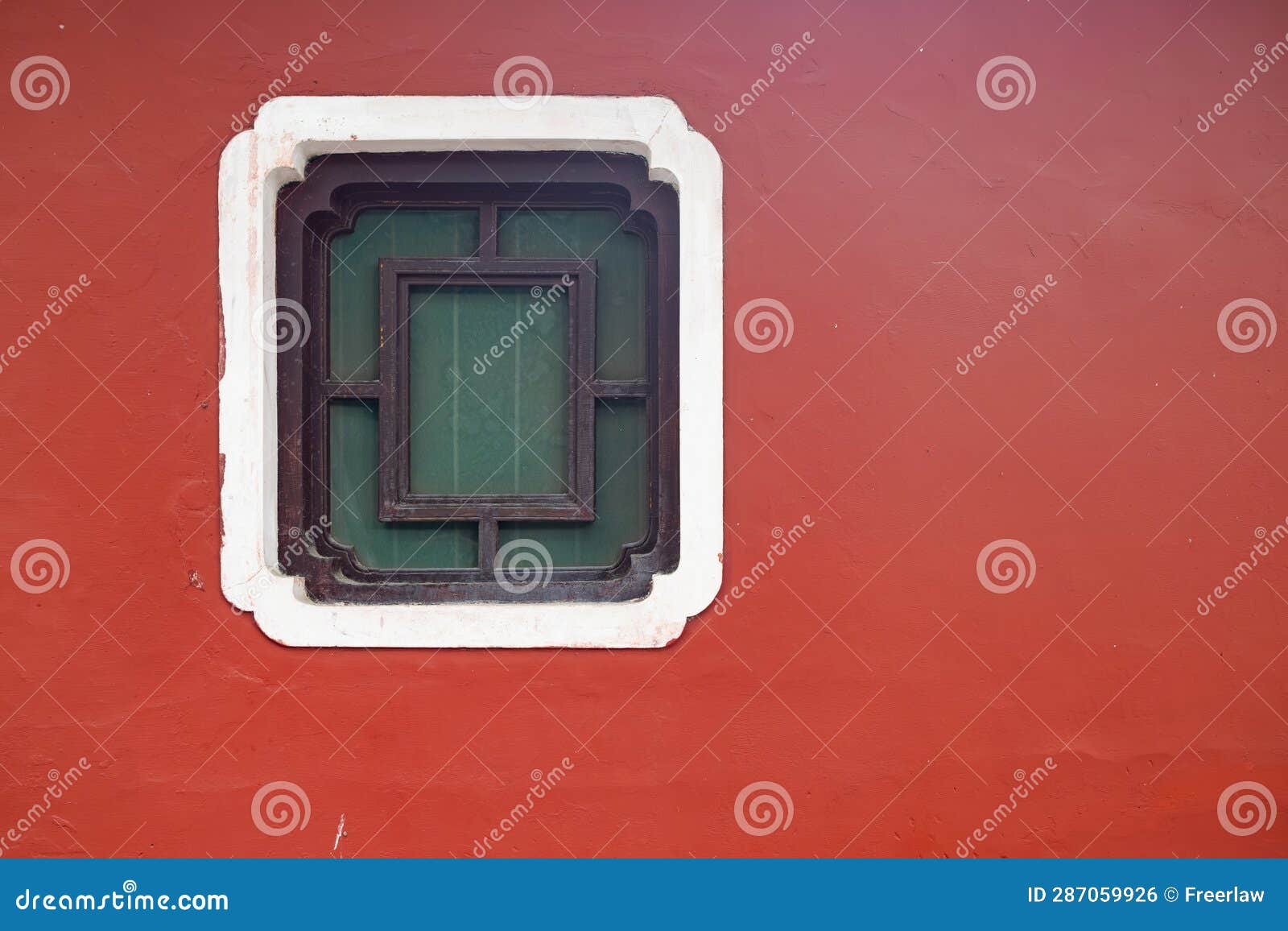 Square Shape Window on Red Wall Stock Photo - Image of pieces ...