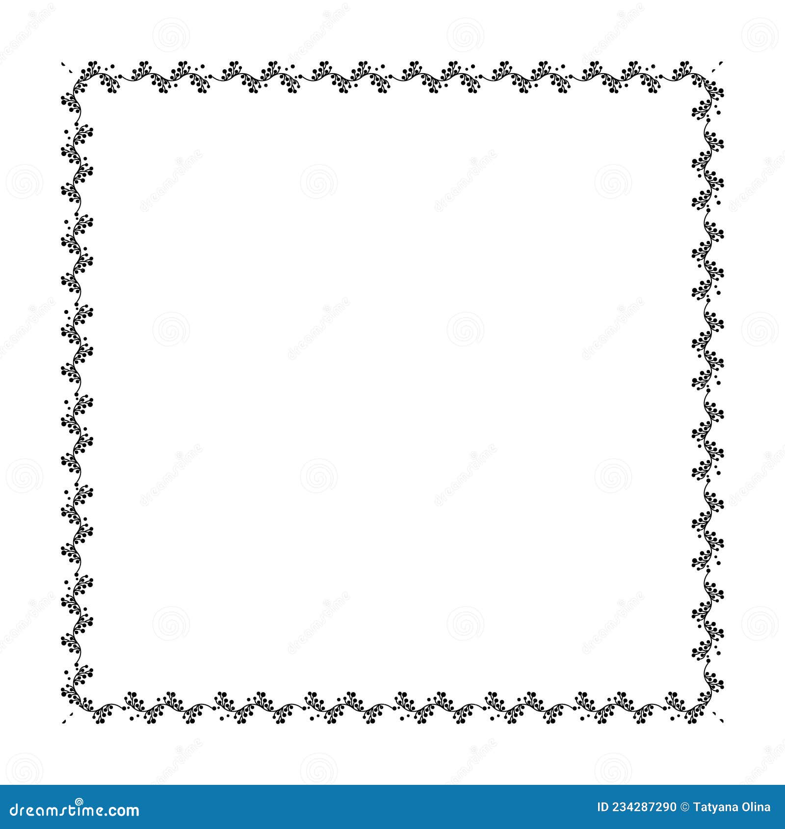 Square Botanical Frame. Vector Illustration Stock Vector - Illustration ...