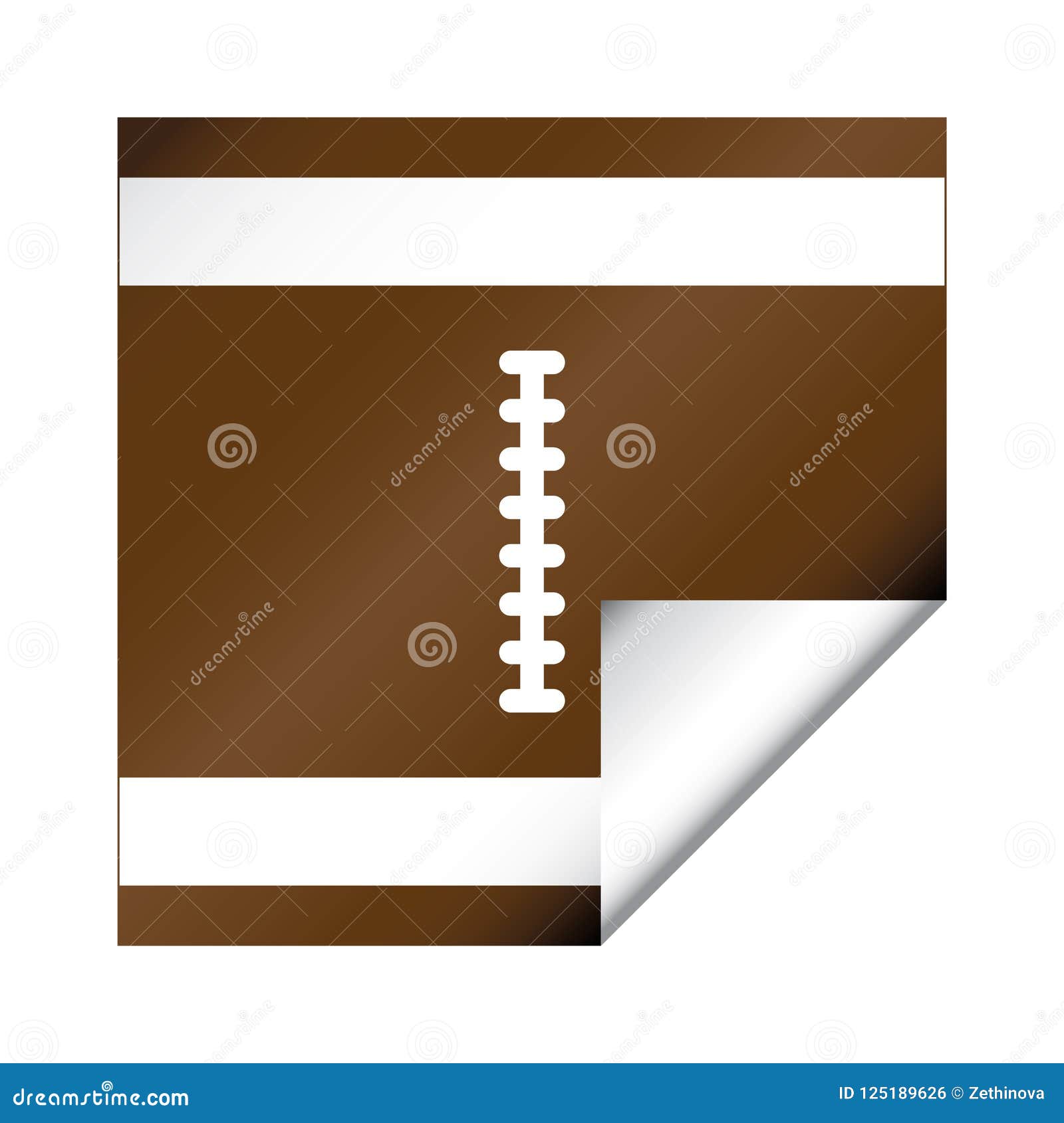 Square Shaped Brown Football Sticker Stock Illustration - Illustration ...