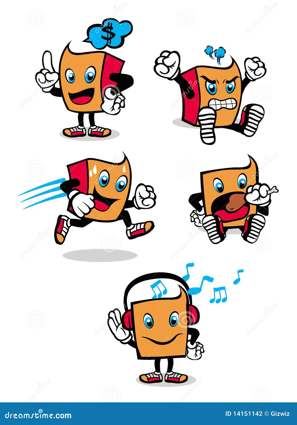 Square-Shaped Cartoons stock vector. Illustration of comical - 14151142