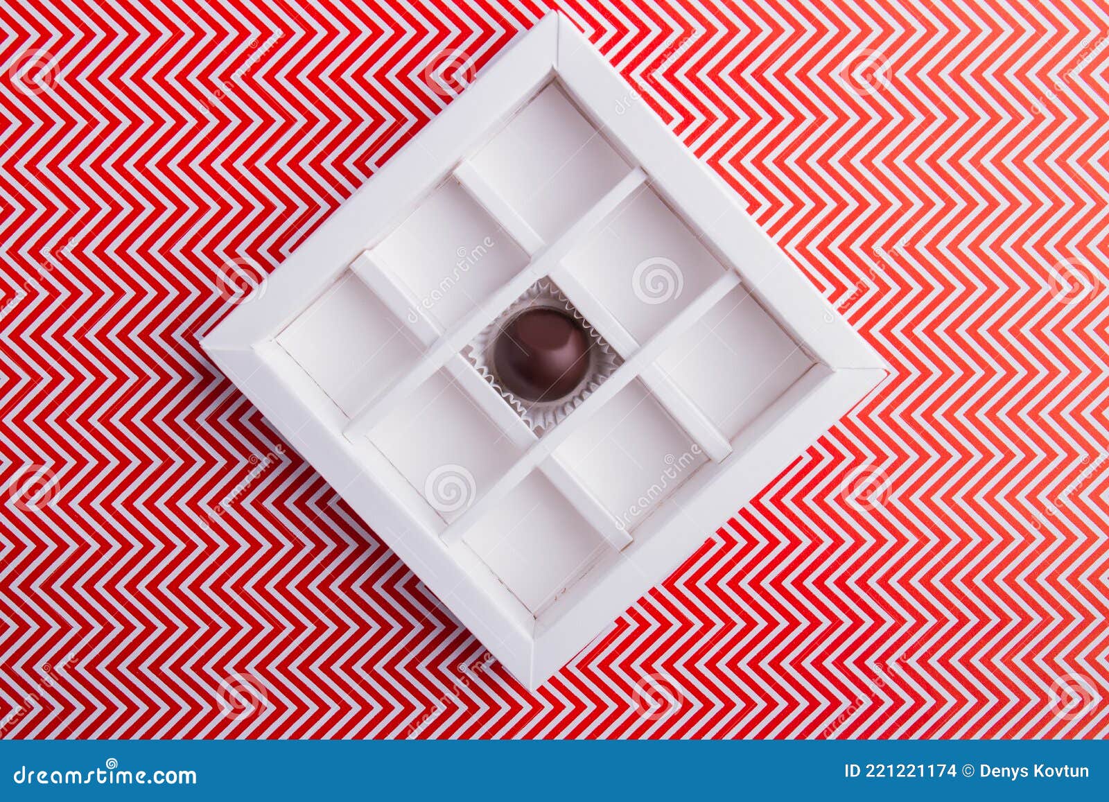 Square-shaped Chocolate Box with One Single Candy. Stock Photo - Image ...