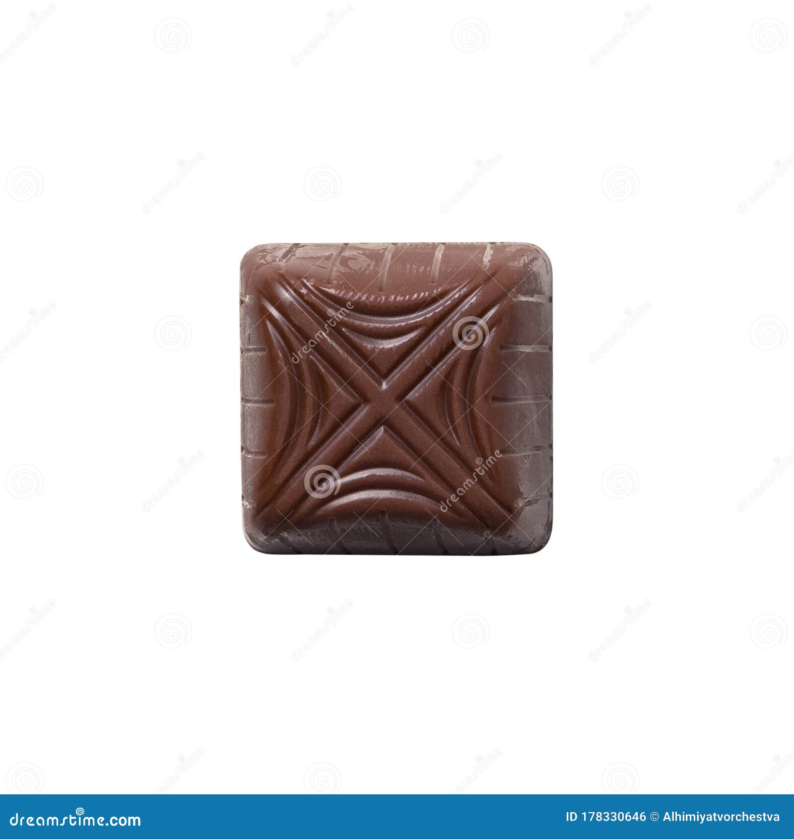 Square Shaped Chocolate Candy, on a White Background, Isolated Stock ...