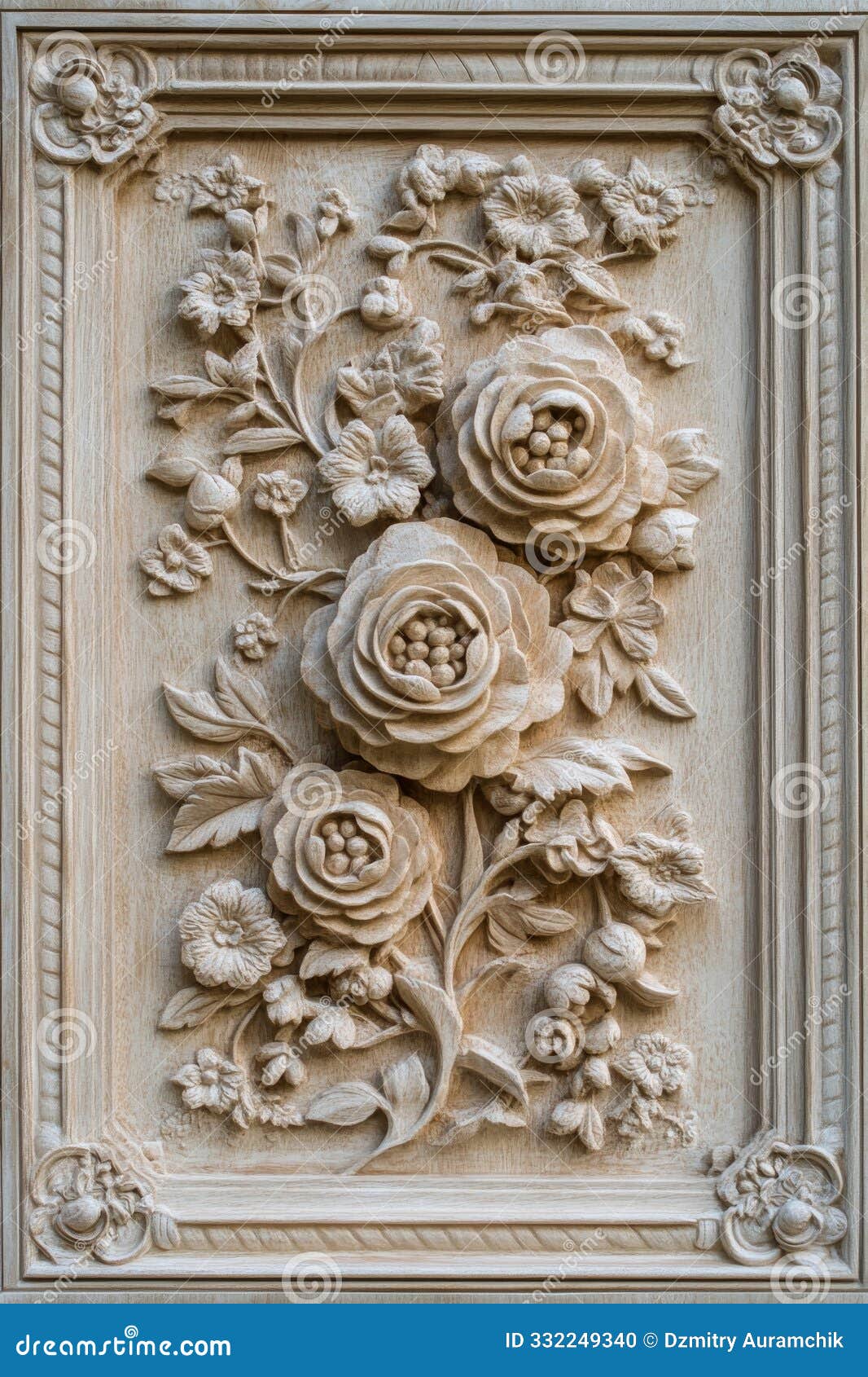 A Square-shaped Decorative Panel Made of Wood Has a Baroque Style Stock ...
