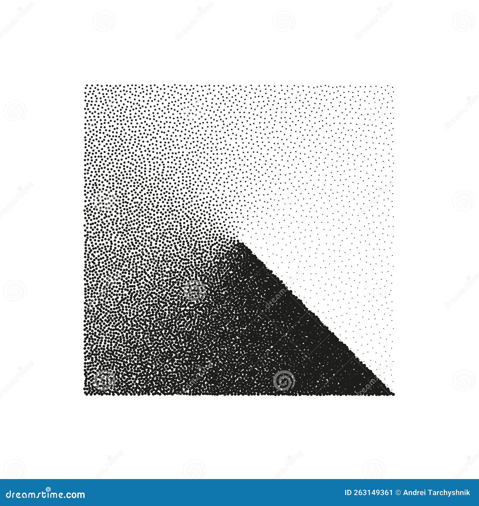 Square Shaped Dotted Object, Stipple Elements. Stippling, Dotwork ...