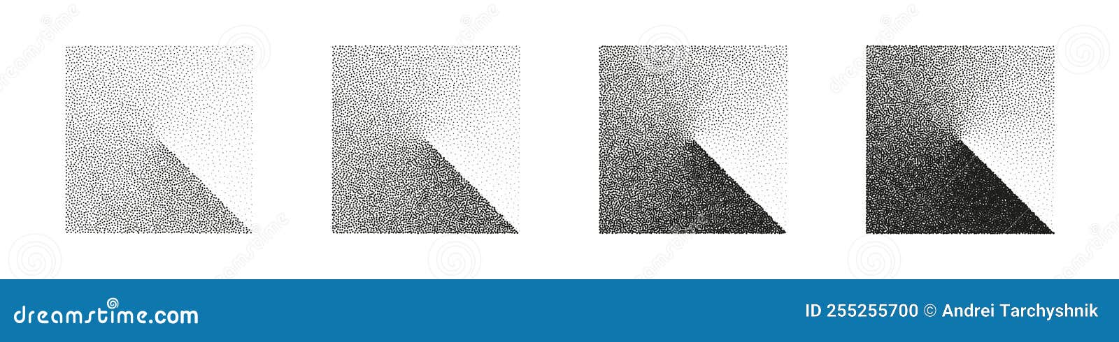 Square Shaped Dotted Objects, Stipple Elements. Stippling, Dotwork ...