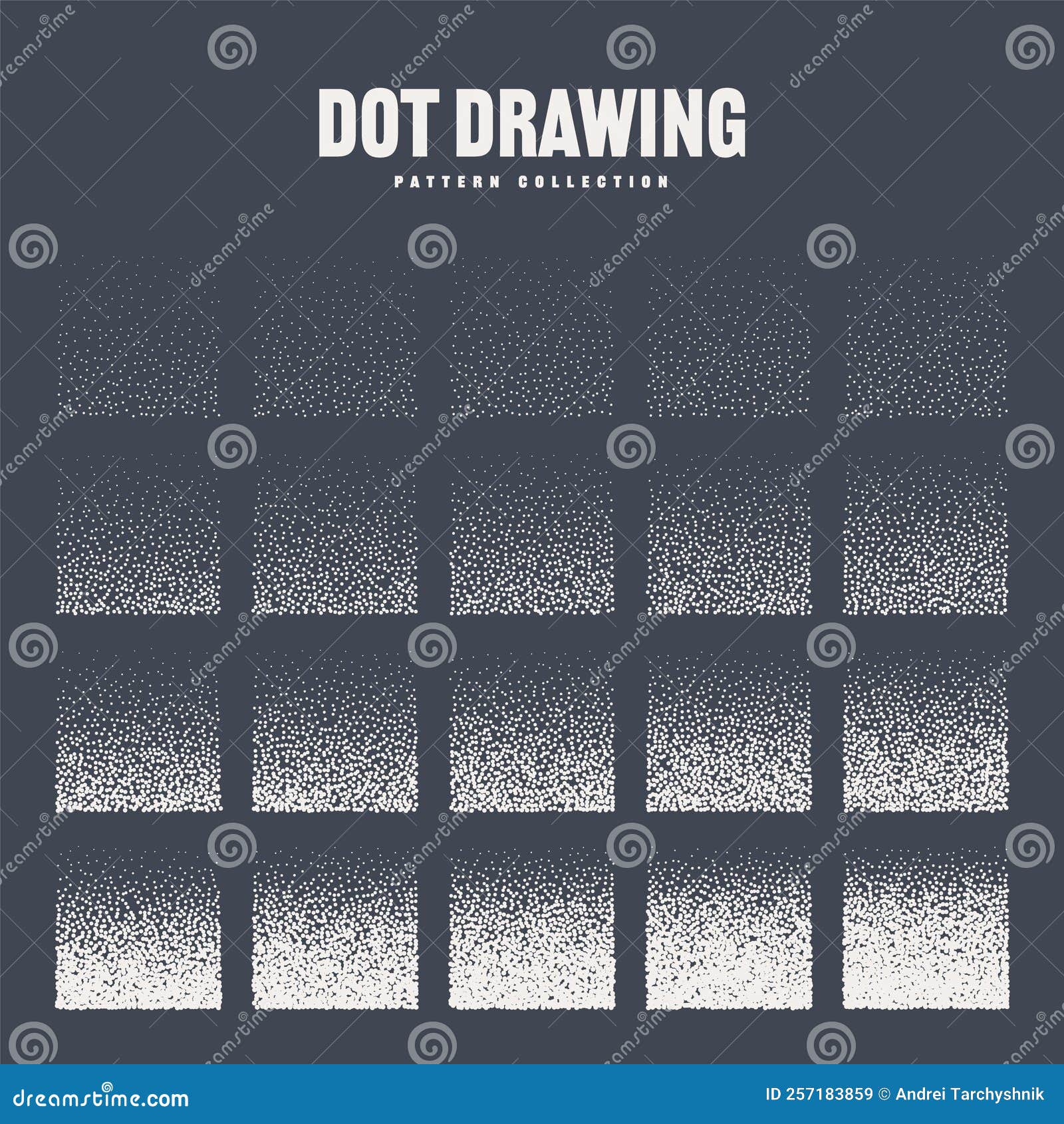 Square Shaped Dotted Objects, Stipple Elements. Stippling, Dotwork ...