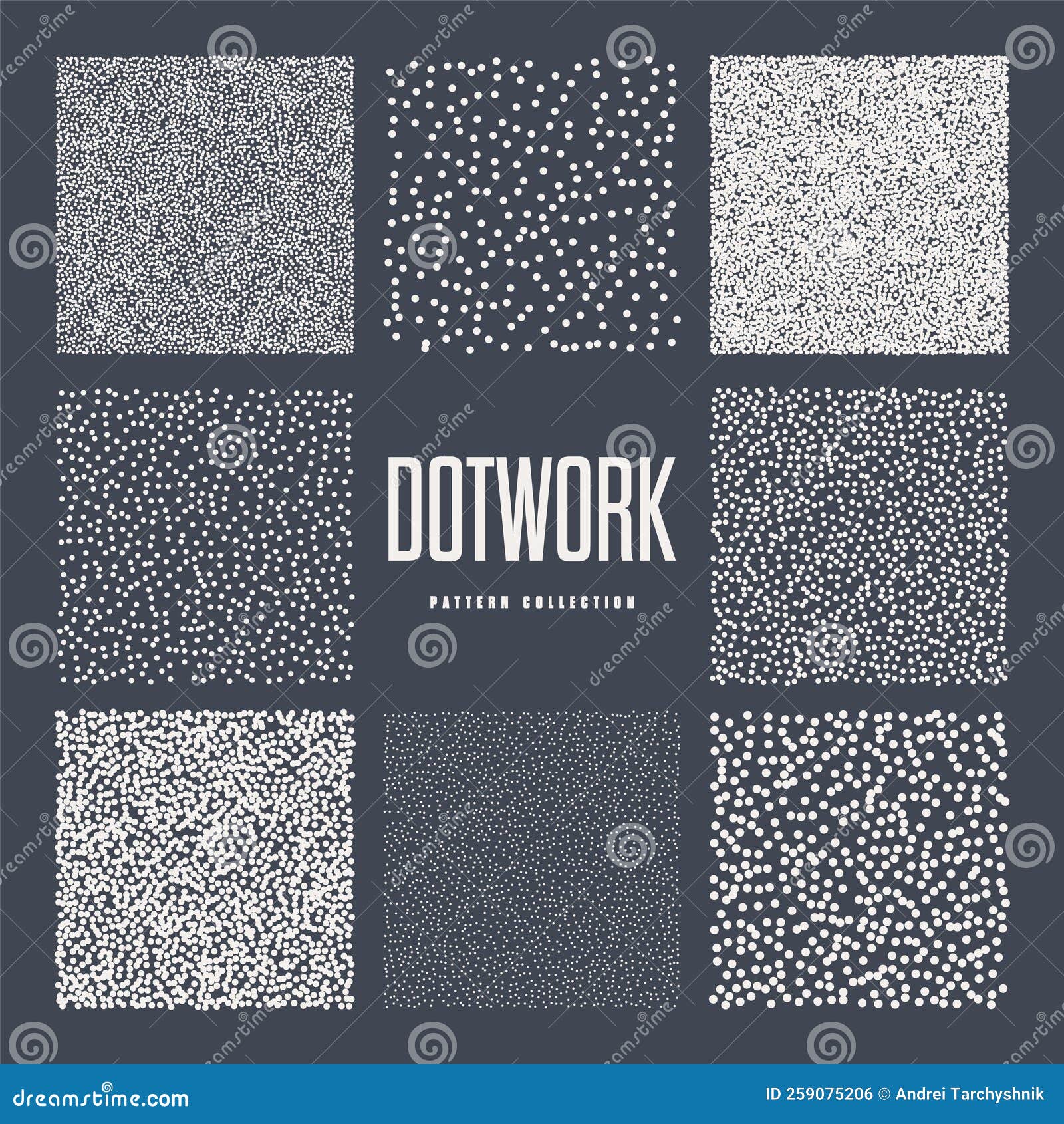 Square Shaped Dotted Objects, Stipple Elements. Stippling, Dotwork ...