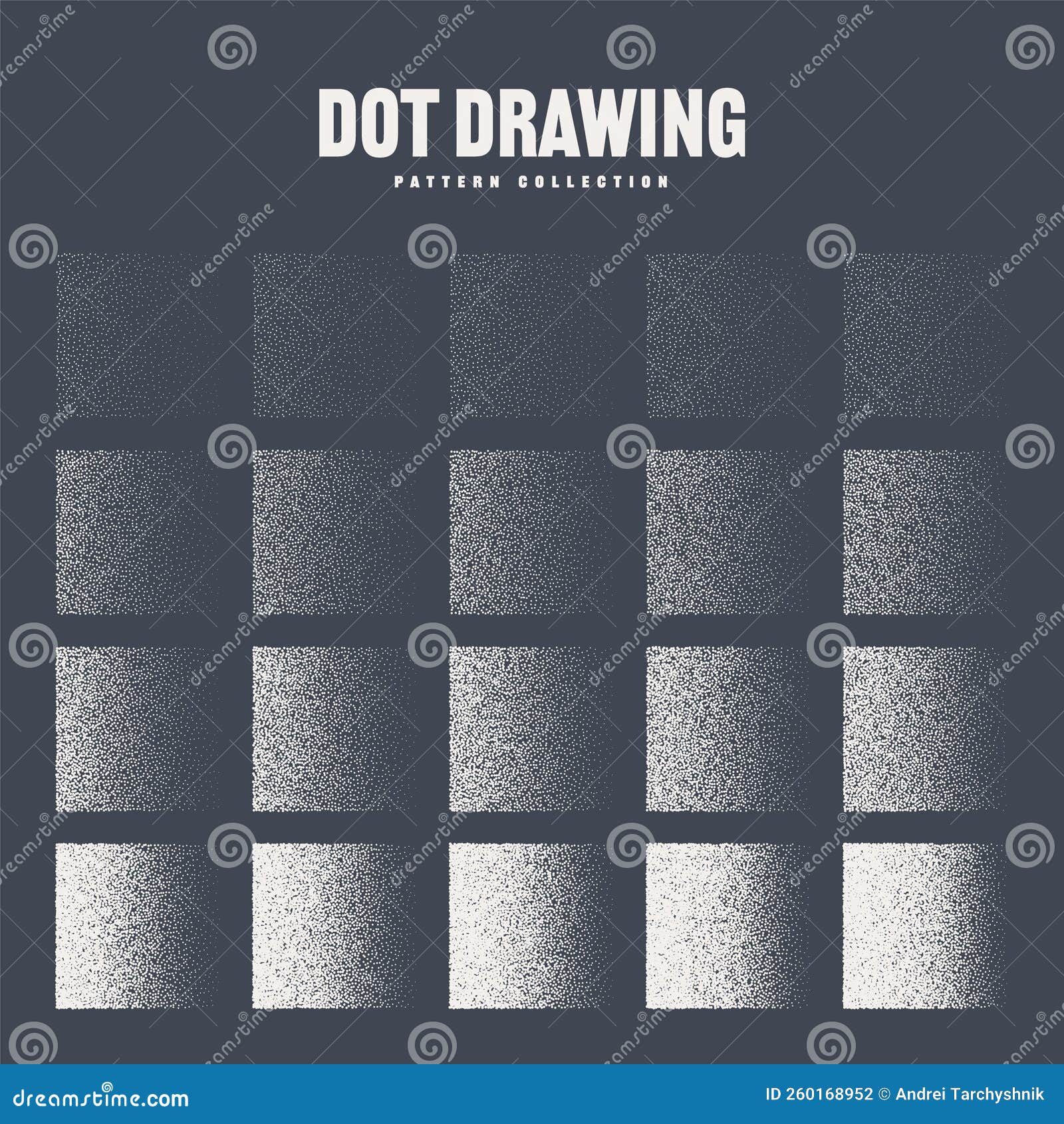 Square Shaped Dotted Objects, Stipple Elements. Stippling, Dotwork ...