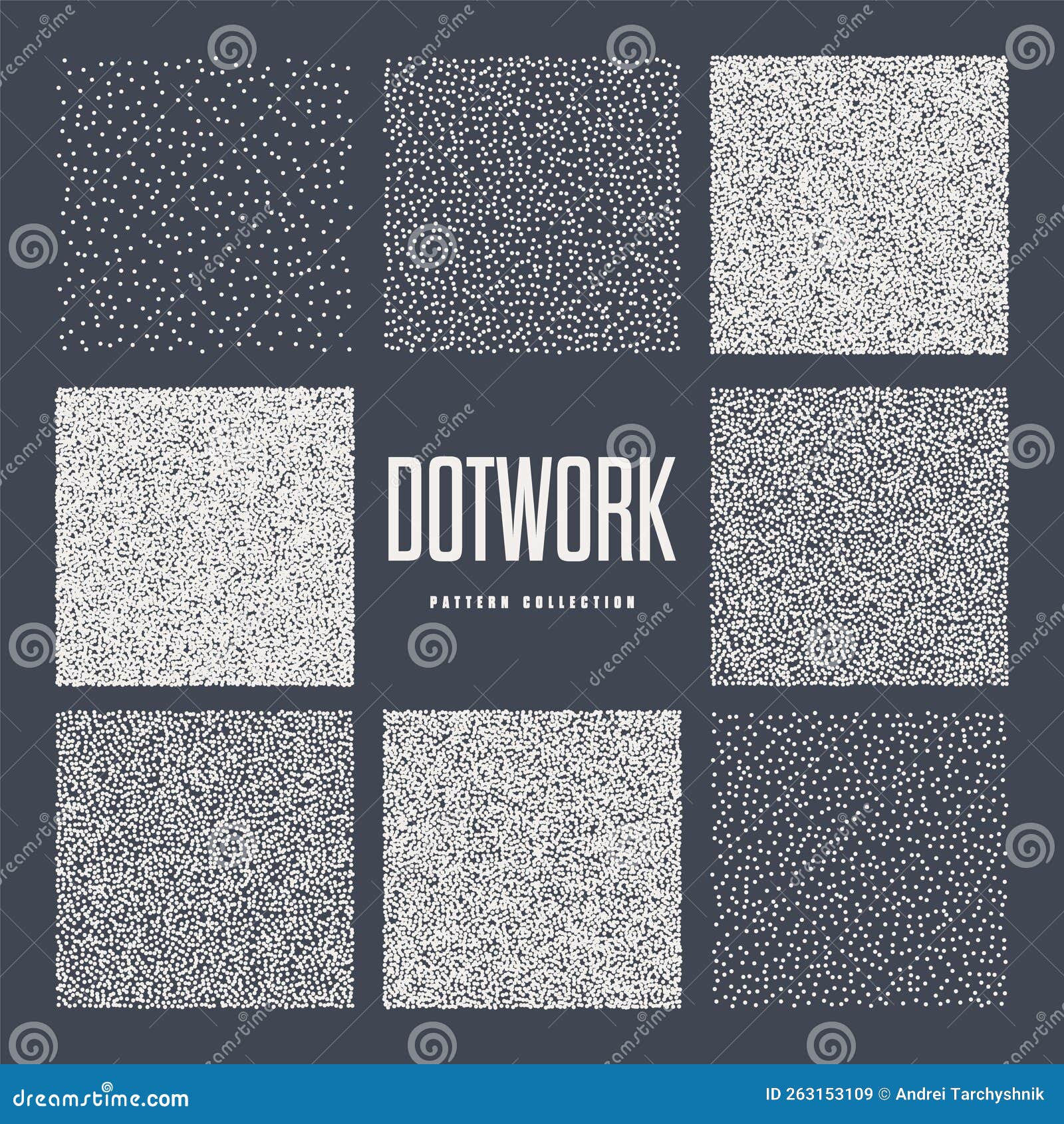 Square Shaped Dotted Objects, Stipple Elements. Stippling, Dotwork ...