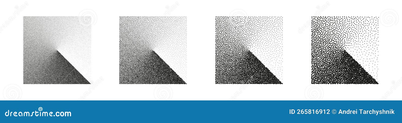 Square Shaped Dotted Objects, Stipple Elements. Stippling, Dotwork ...