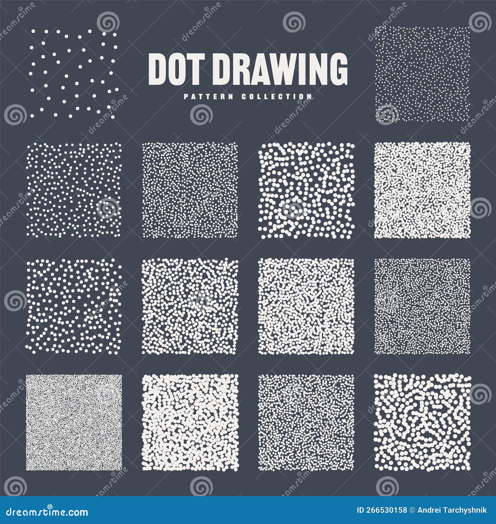 Square Shaped Dotted Objects, Stipple Elements. Stippling, Dotwork ...