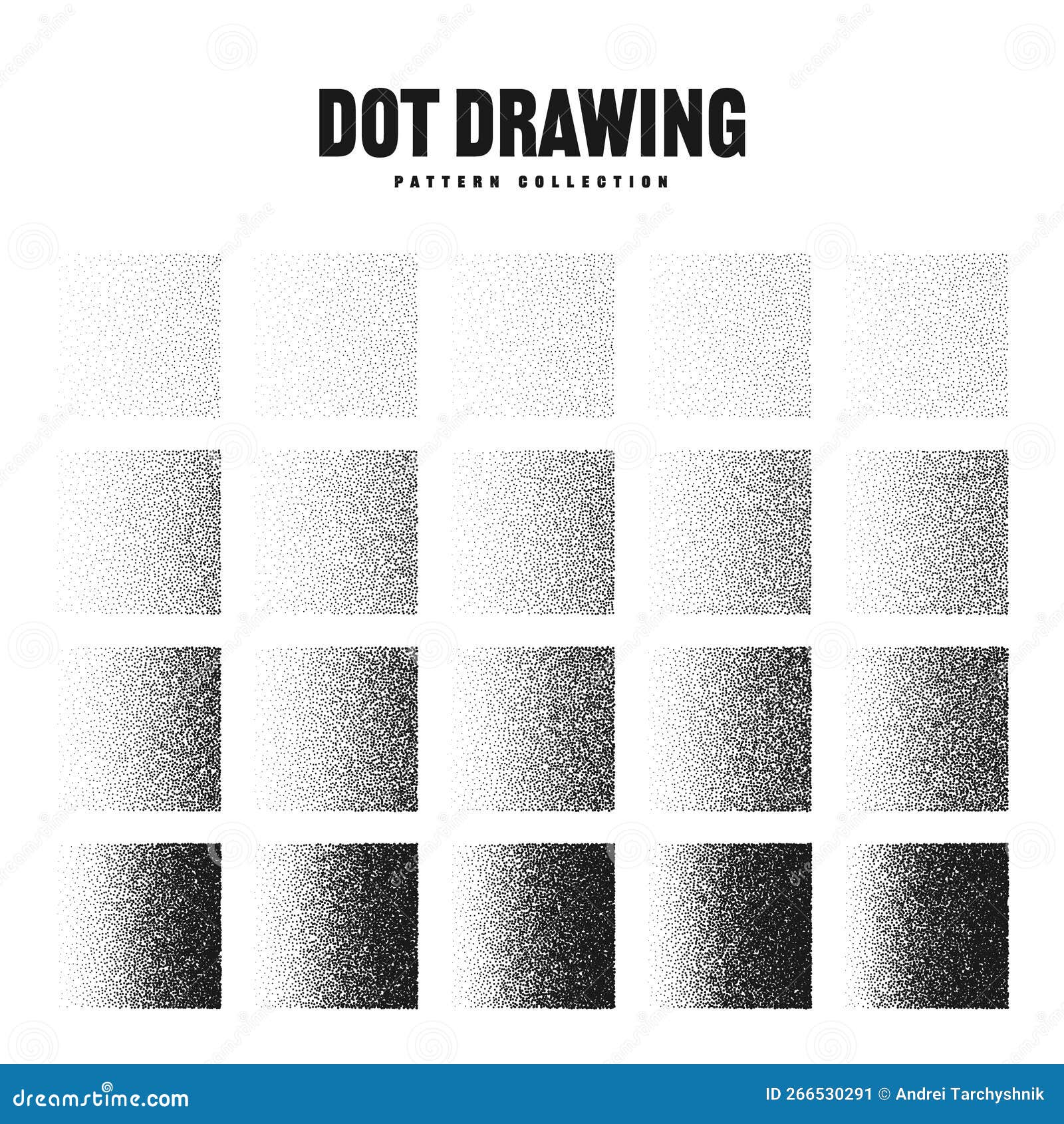Square Shaped Dotted Objects, Stipple Elements. Stippling, Dotwork ...