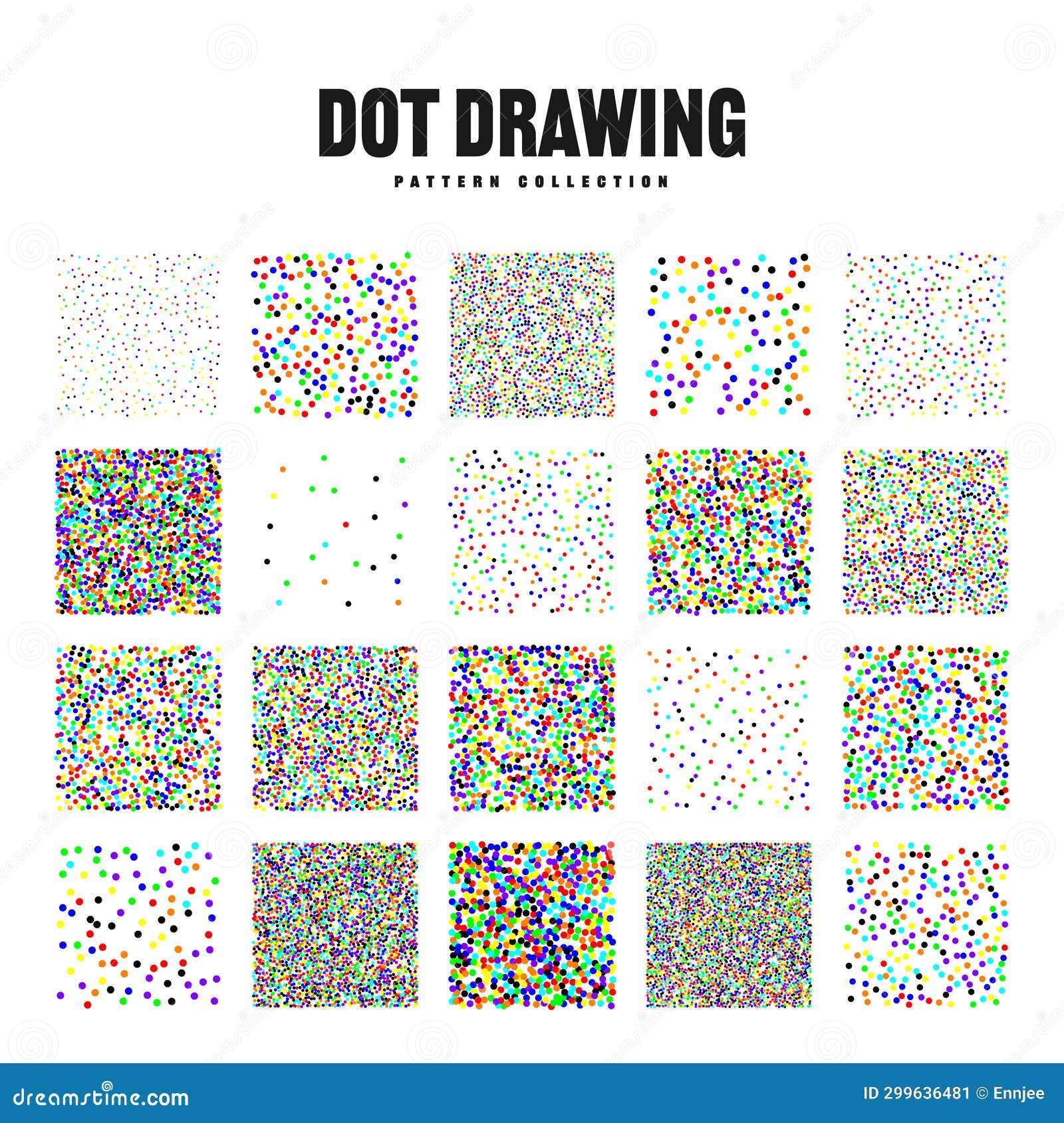 Square Shaped Dotted Objects, Vintage Stipple Elements. Stippling ...