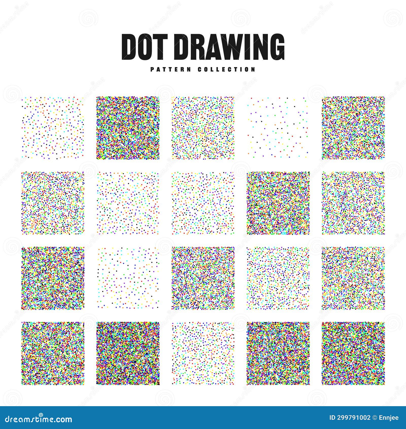 Square Shaped Dotted Objects, Vintage Stipple Elements. Stippling ...