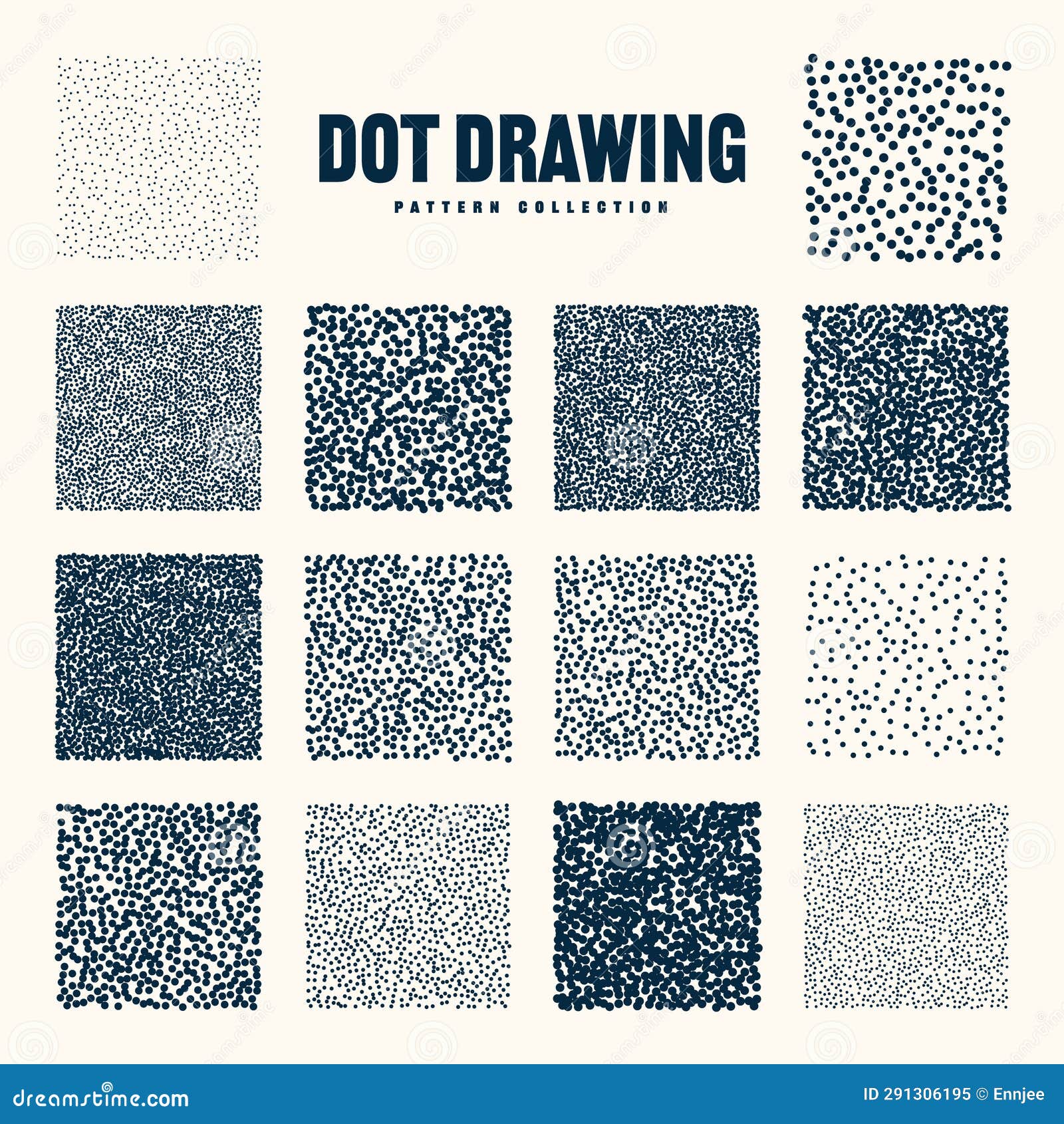 Square Shaped Dotted Objects, Vintage Stipple Elements. Stippling ...