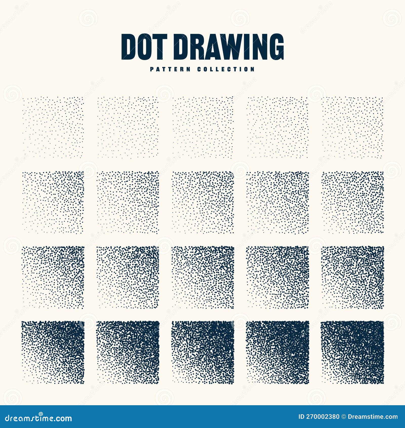 Square Shaped Dotted Objects, Vintage Stipple Elements. Stippling ...