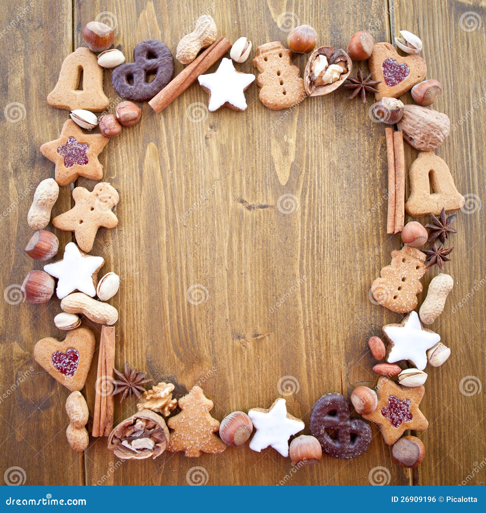 Square-shaped Frame Made of Cookies and Nuts for C Stock Photo - Image ...