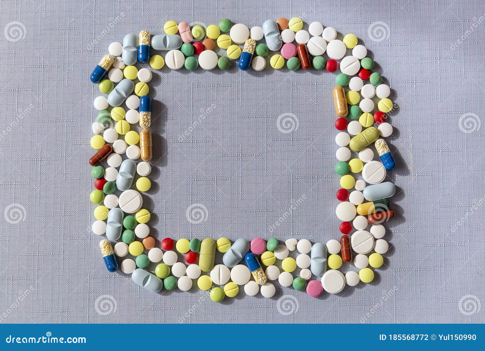 Square frame made of pills stock photo. Image of medicament - 185568772