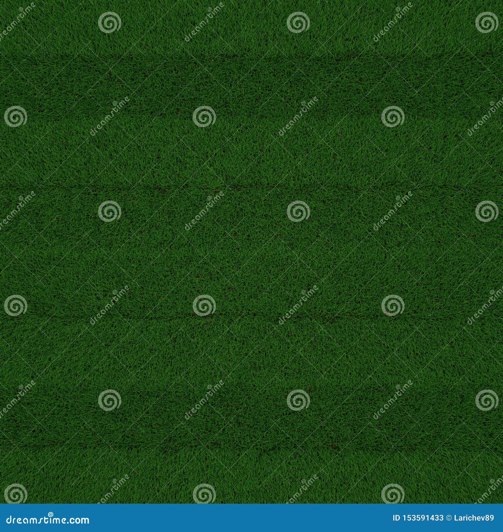 Square Shaped Green Grass Lawn, 3D Illustration Stock Illustration ...