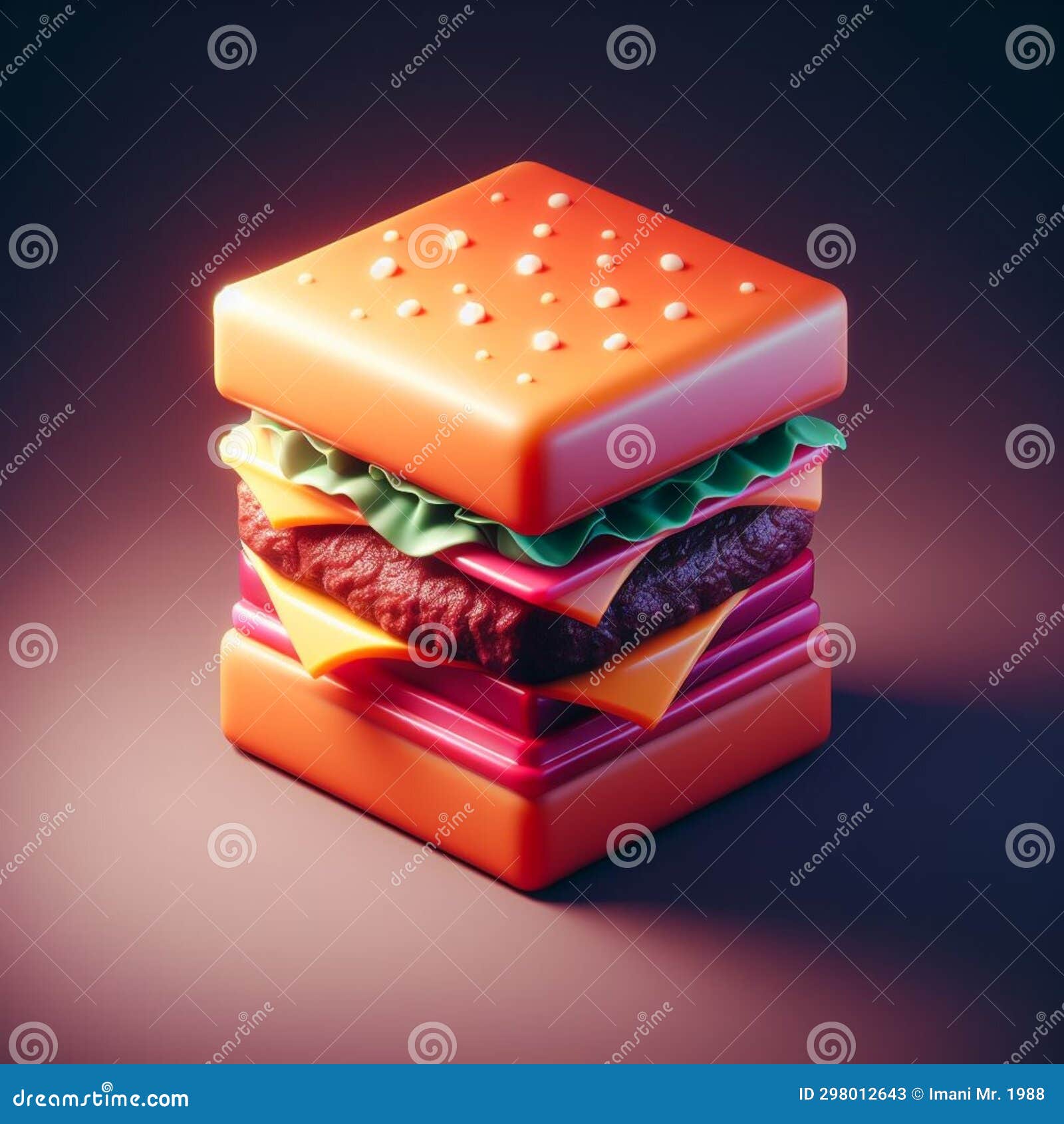 Square shaped hamburger stock illustration. Illustration of creative ...