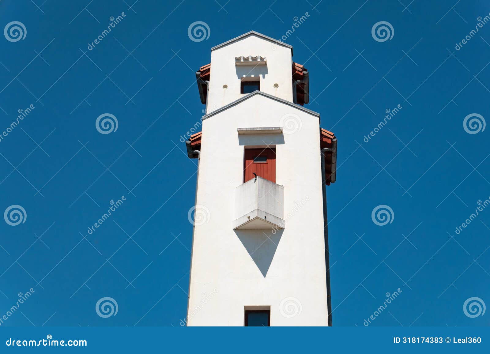 Coastal Architecture: Square Lighthouse Tower with Windows in Typical ...