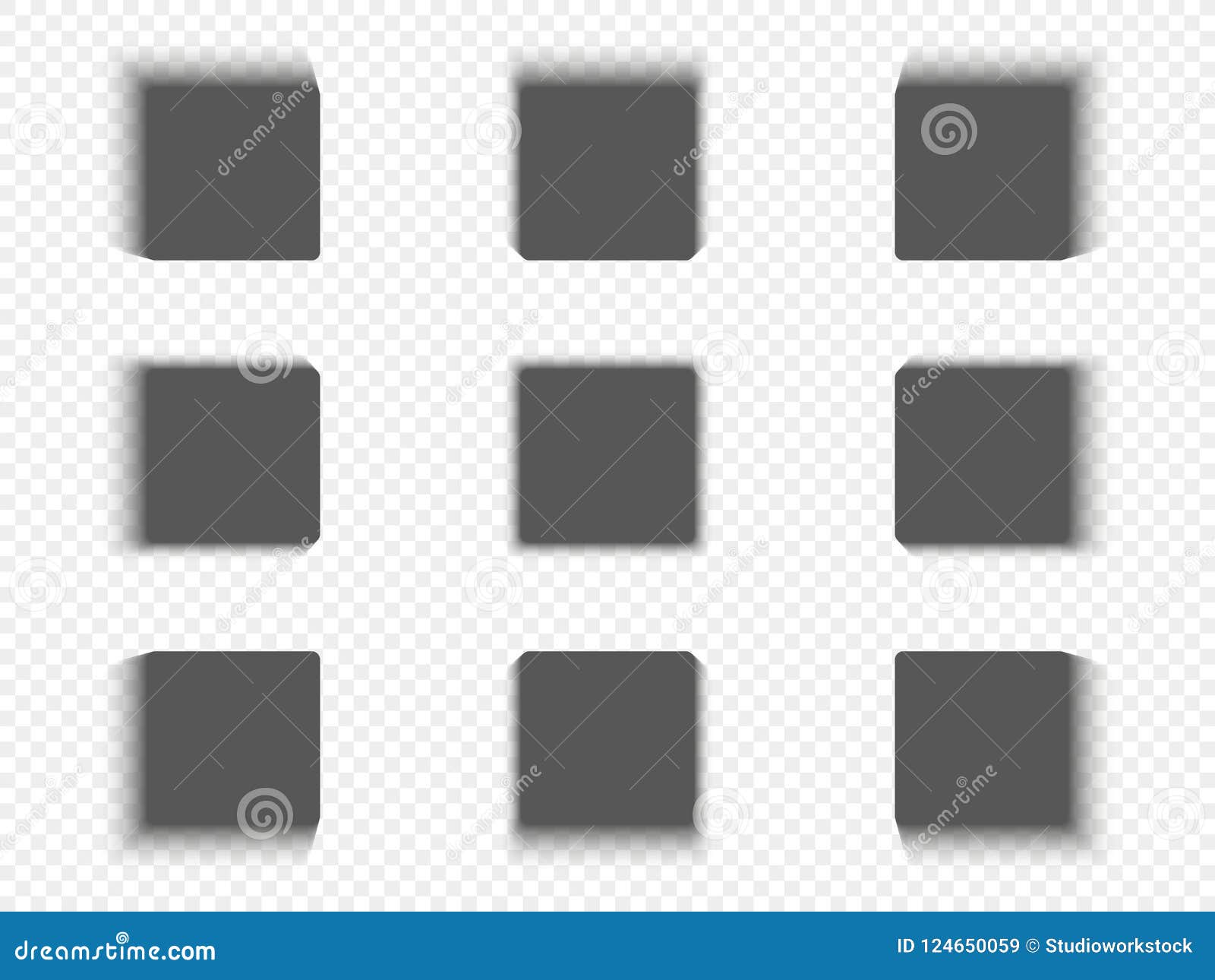 Square Shaped Shadows with Different Angles Stock Illustration ...